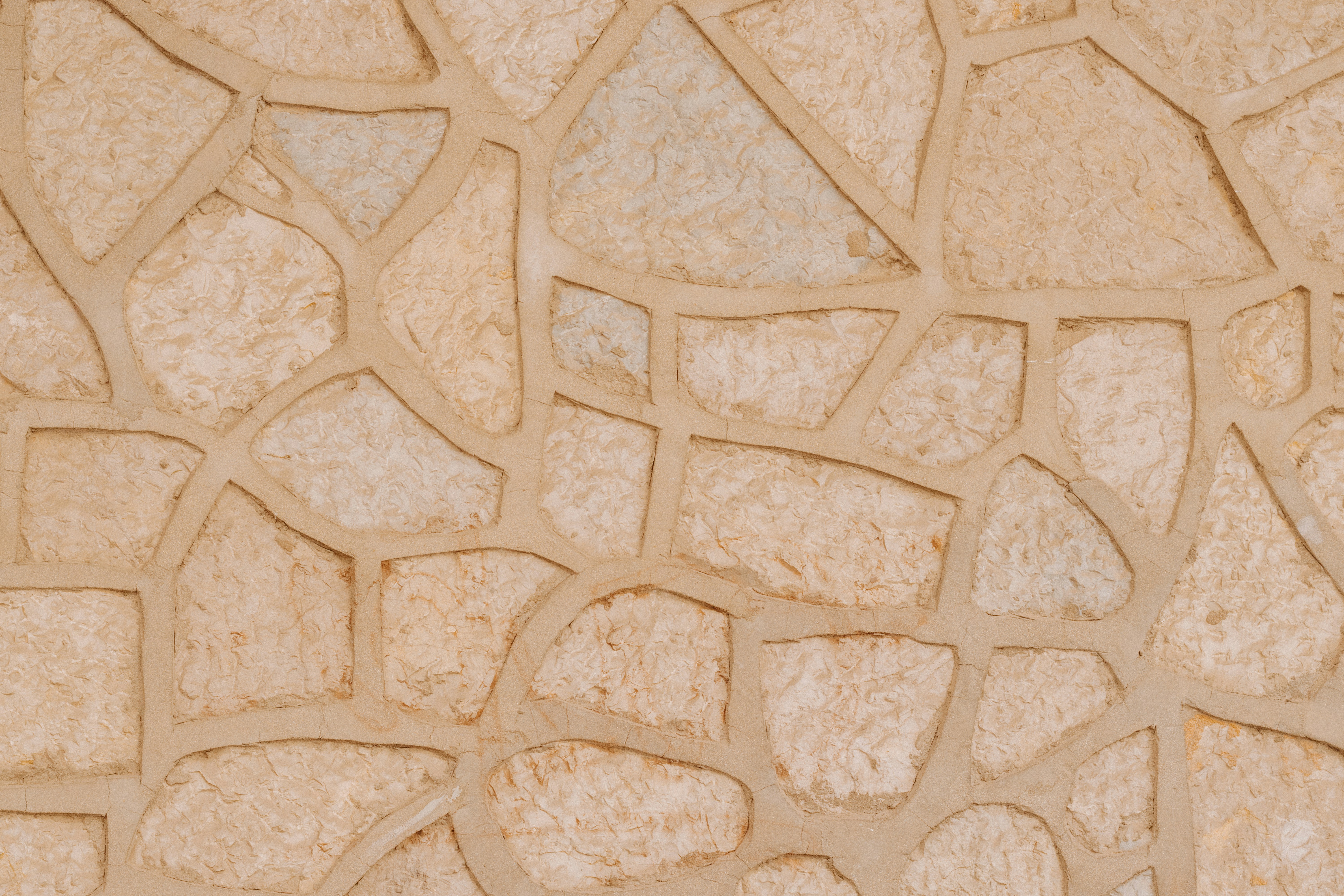 Stone Mosaic in Warm Sandstone Hues