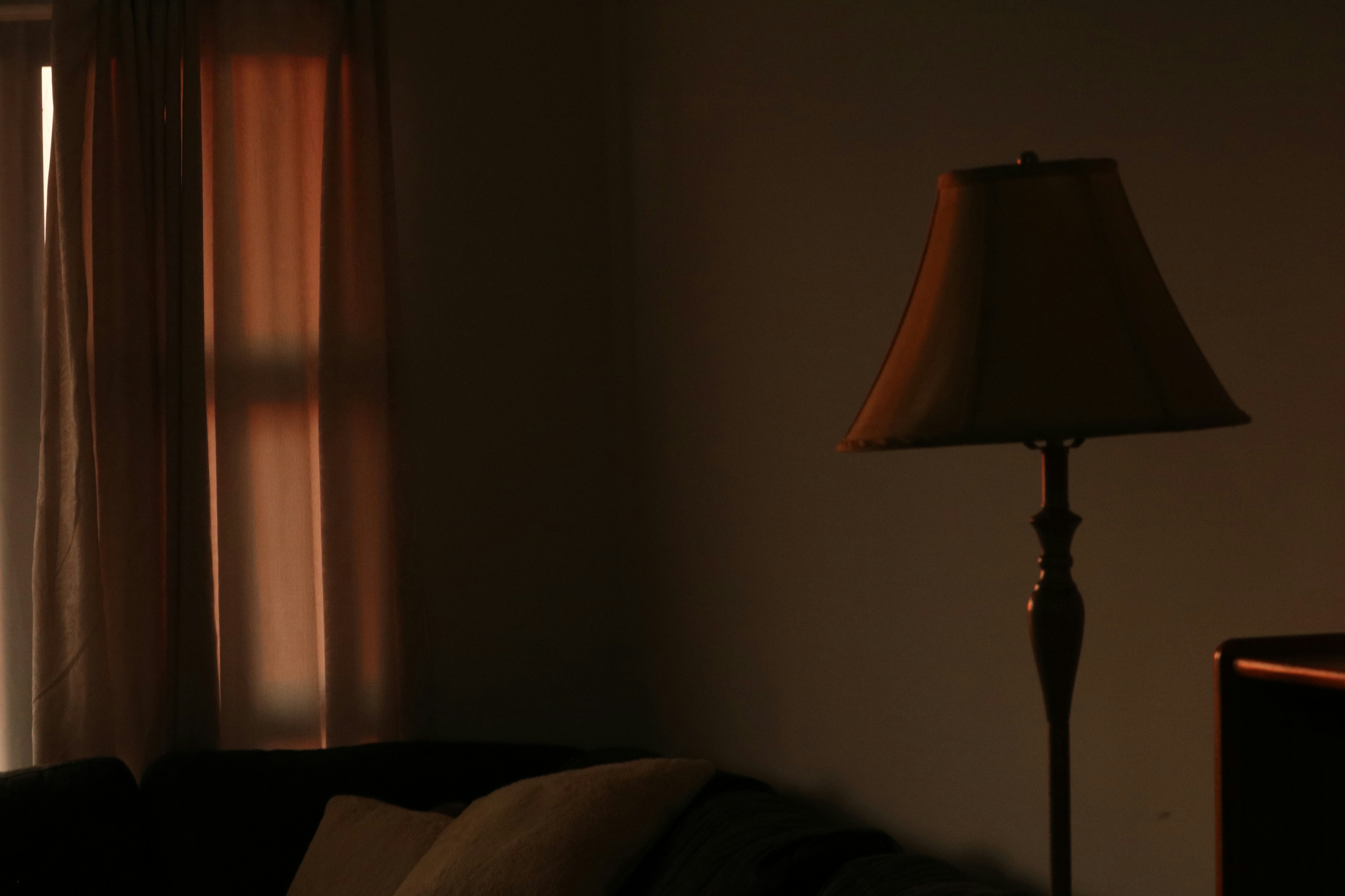 Shadows and Soft Light in a Dim Living Room