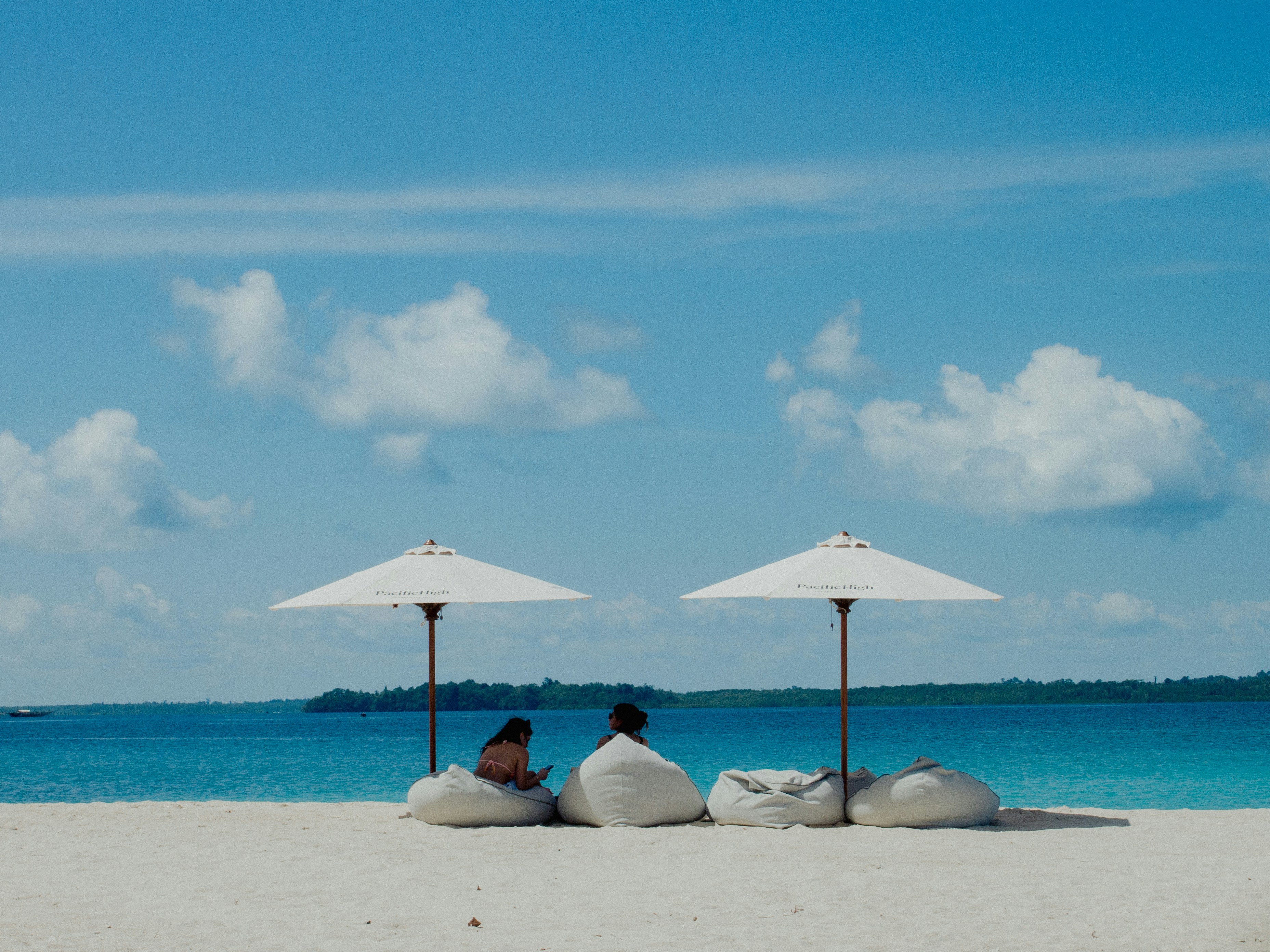 Paradise found: a moment of pure, uninterrupted relaxation on a pristine island coast.