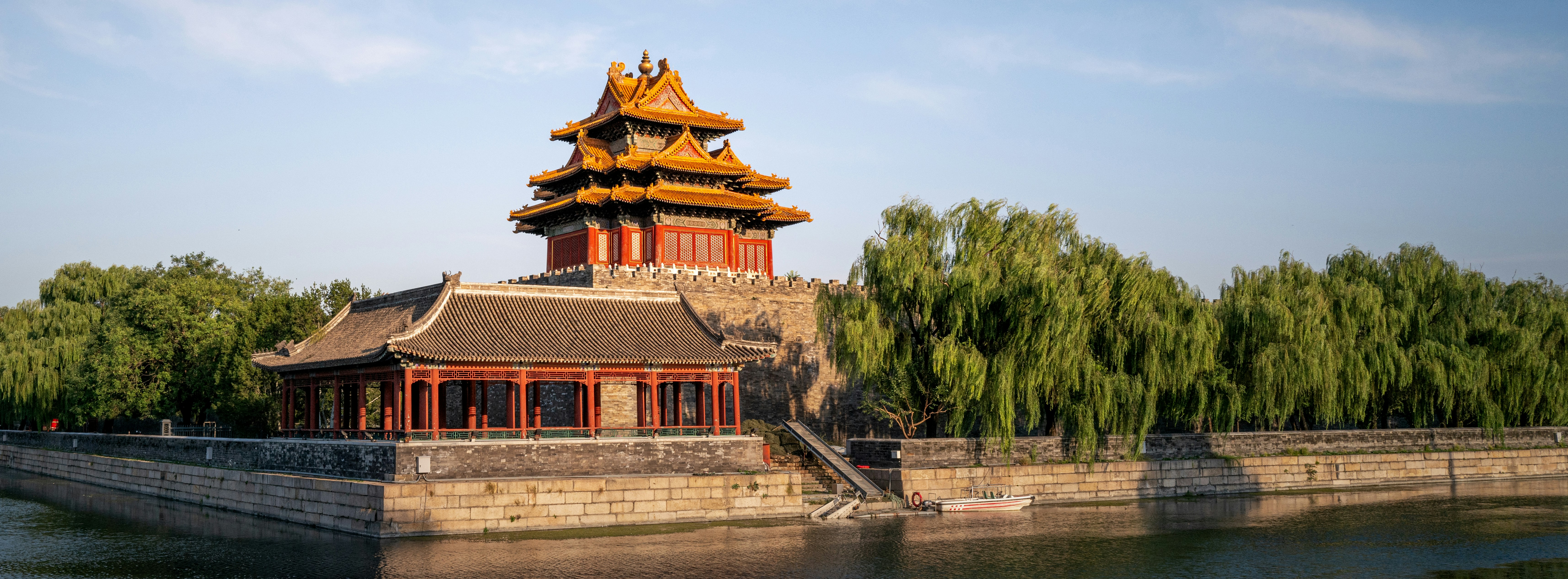 Temple on the Water: A Sunlit Pavilion Rising from the River