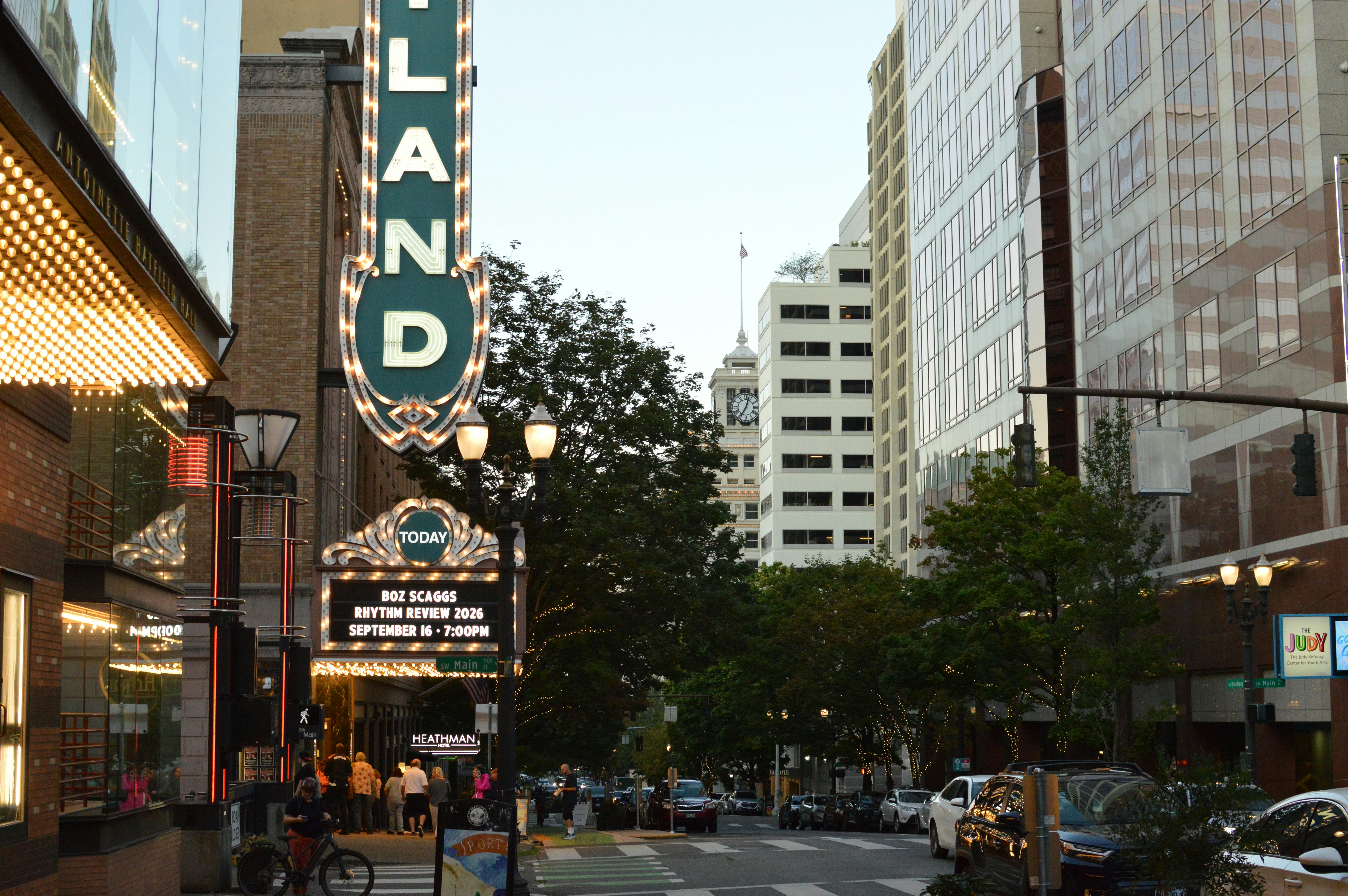 City Spine: Neon Theater Signover and Street Confluence