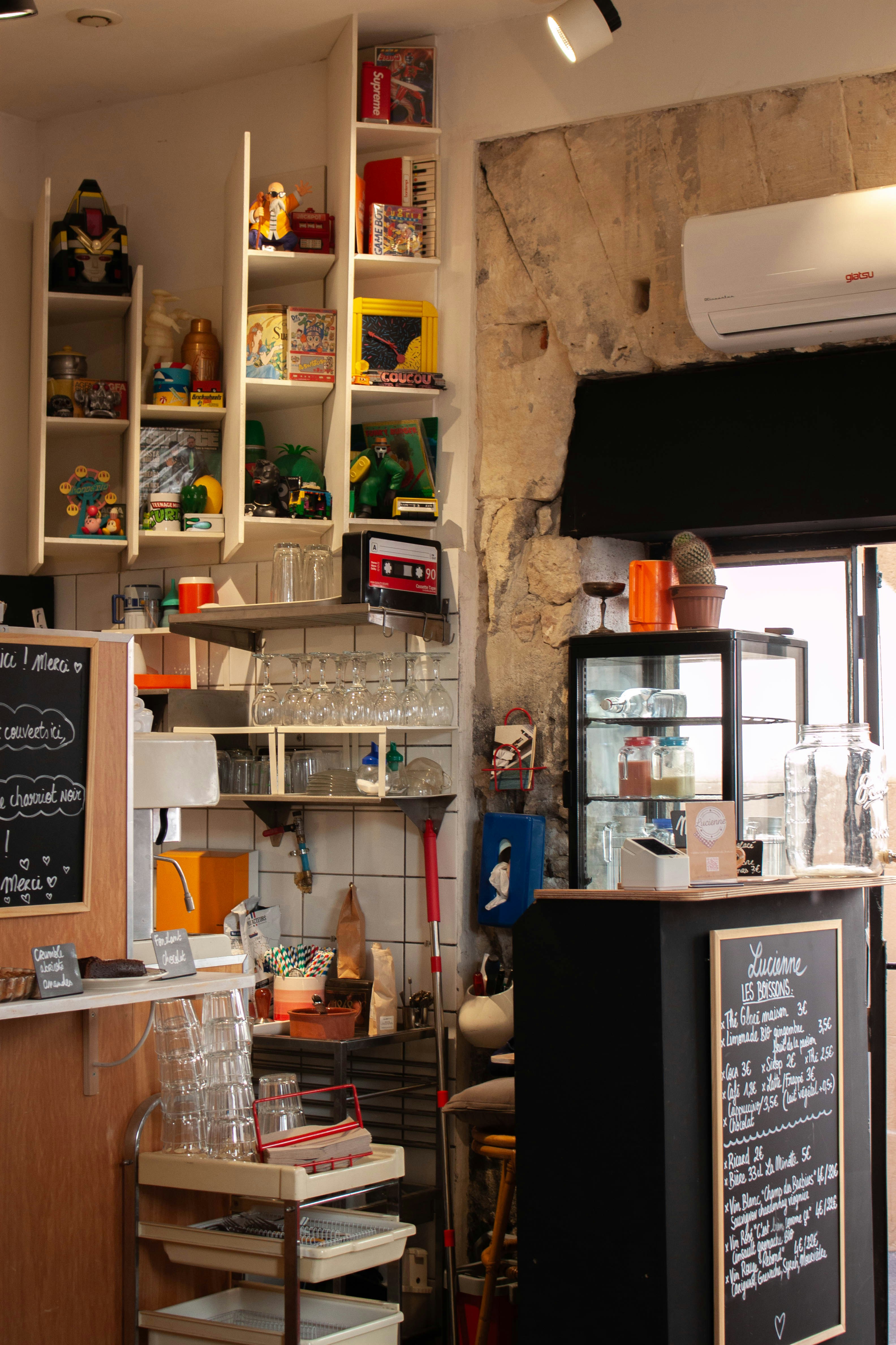 Shelves of Memories: A Cozy Café Storefront