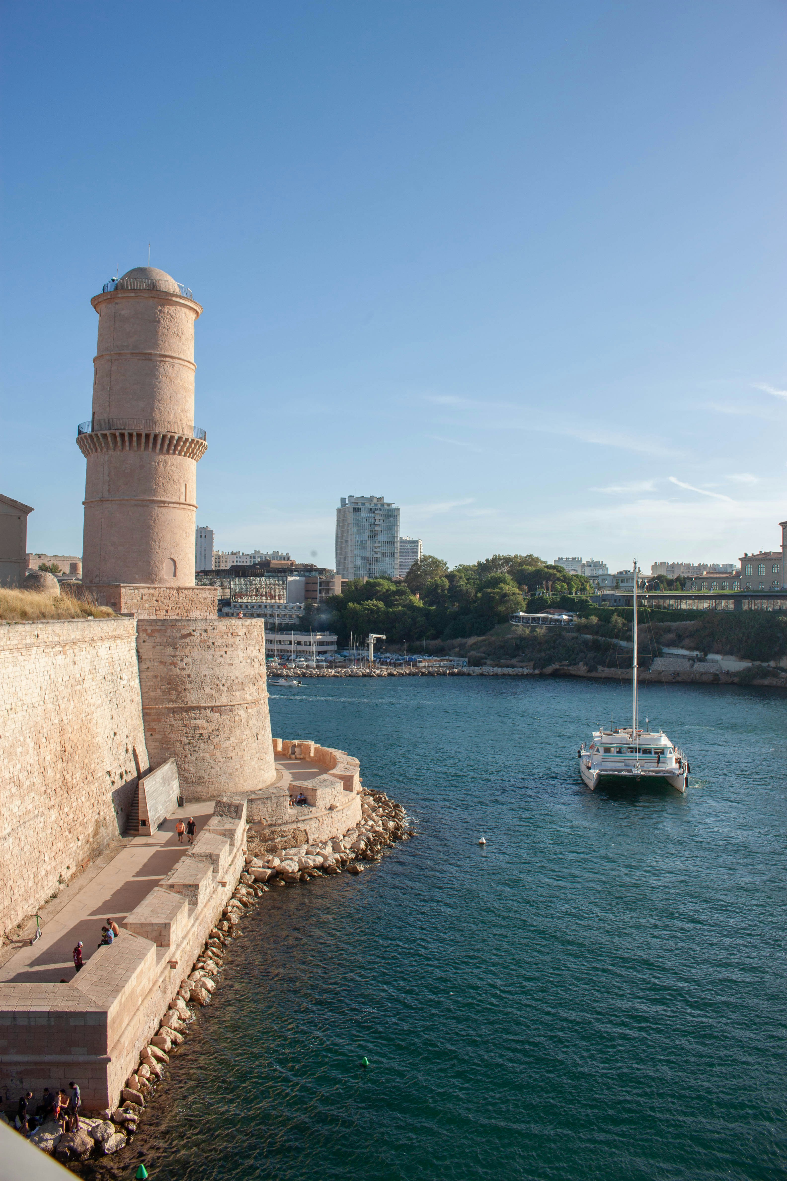 Harbor Sentinel: A Stone Tower Overlooking the Quiet Sea