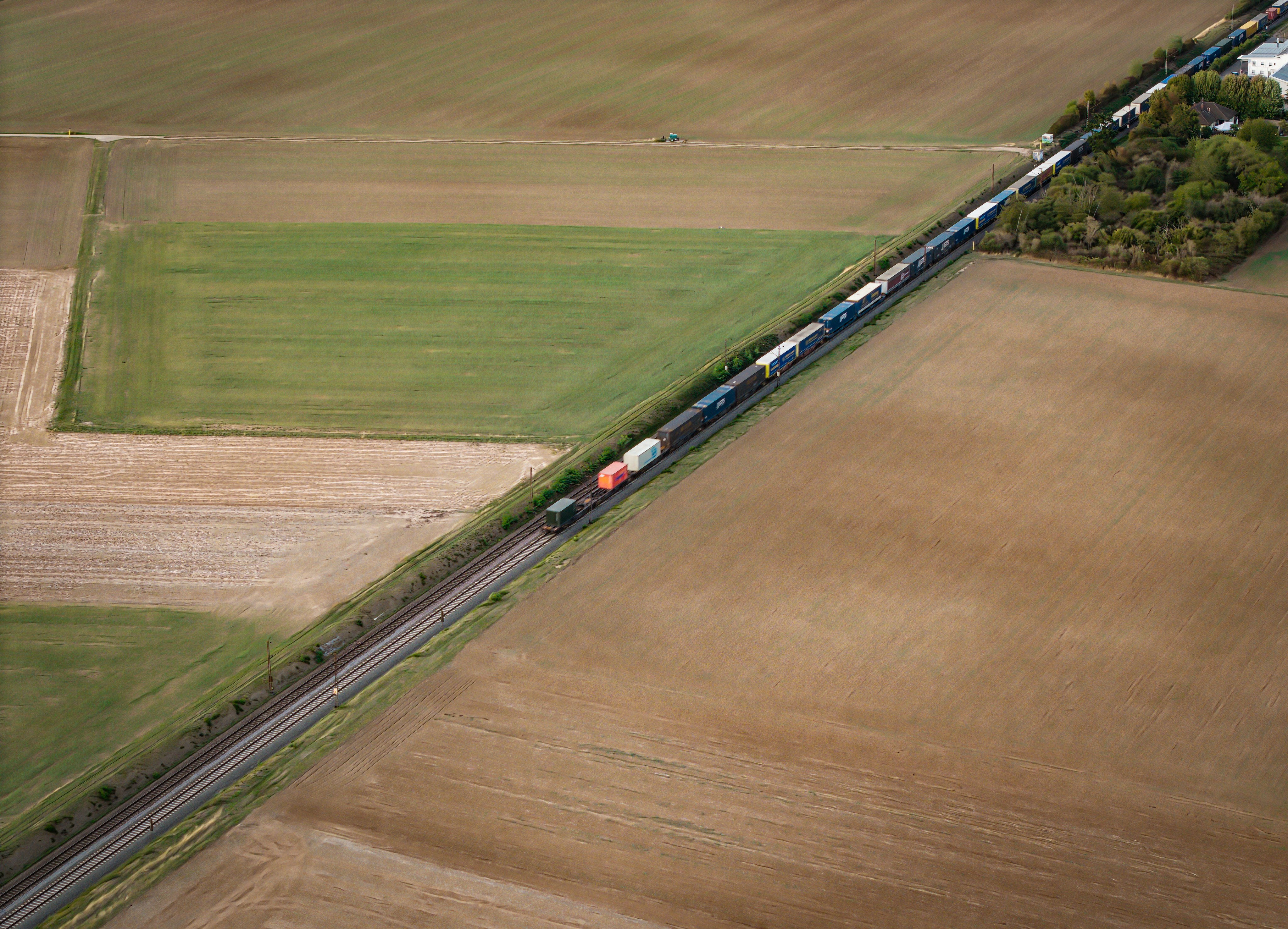 Railway Ribbon Through the Patchwork Fields