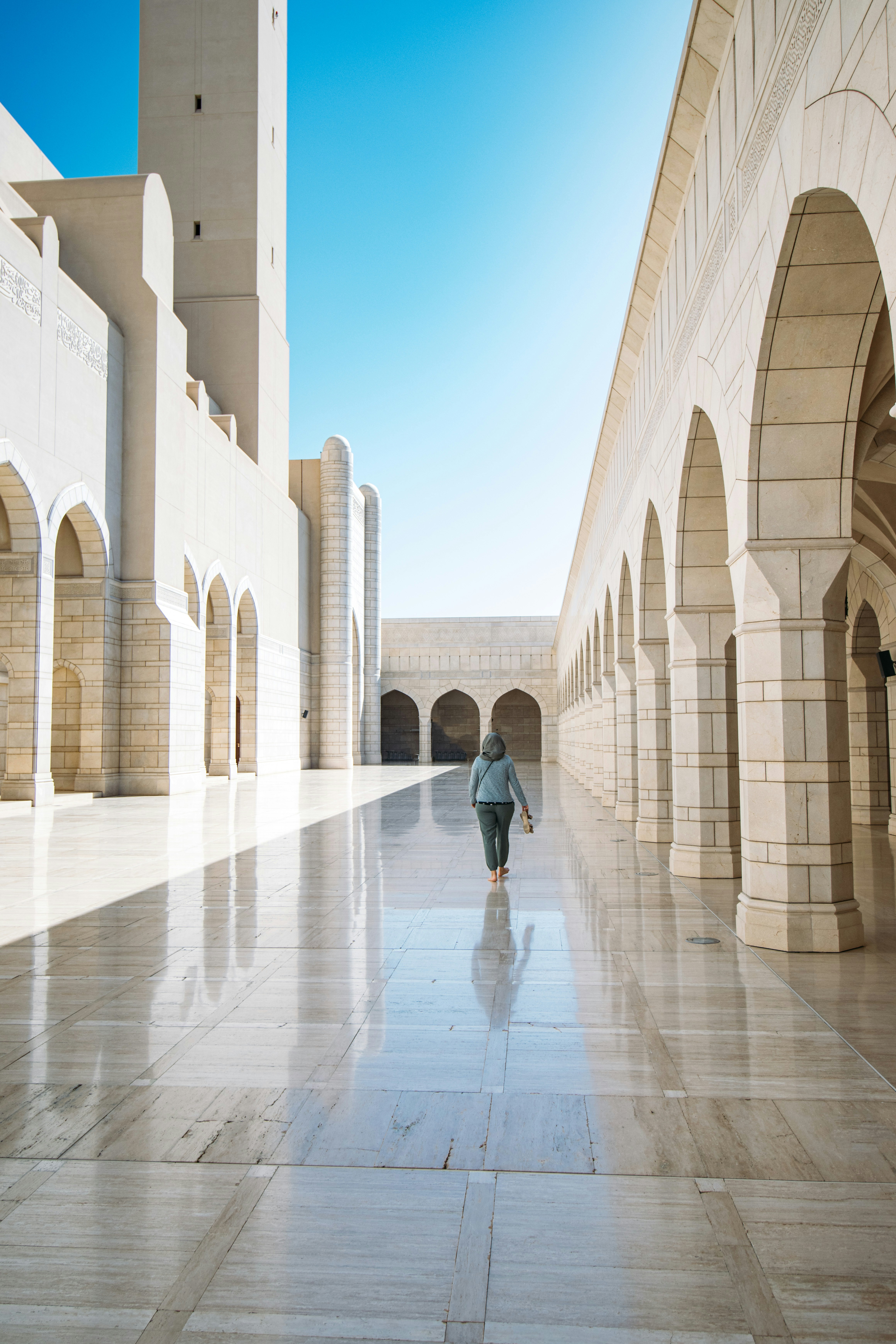 Traveler in the Marble Colonnade of Light