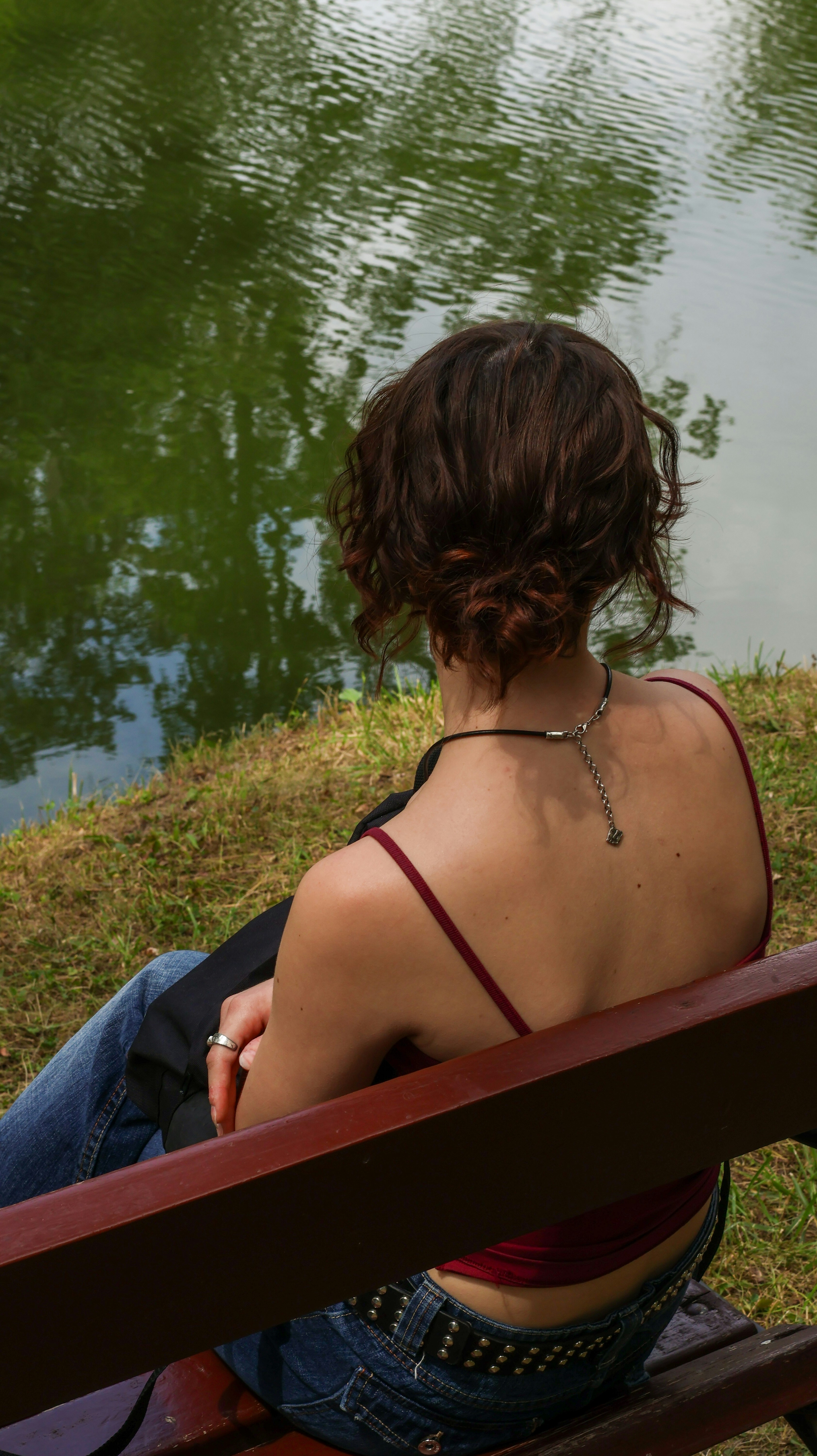 Over the Shoulder by the Riverside