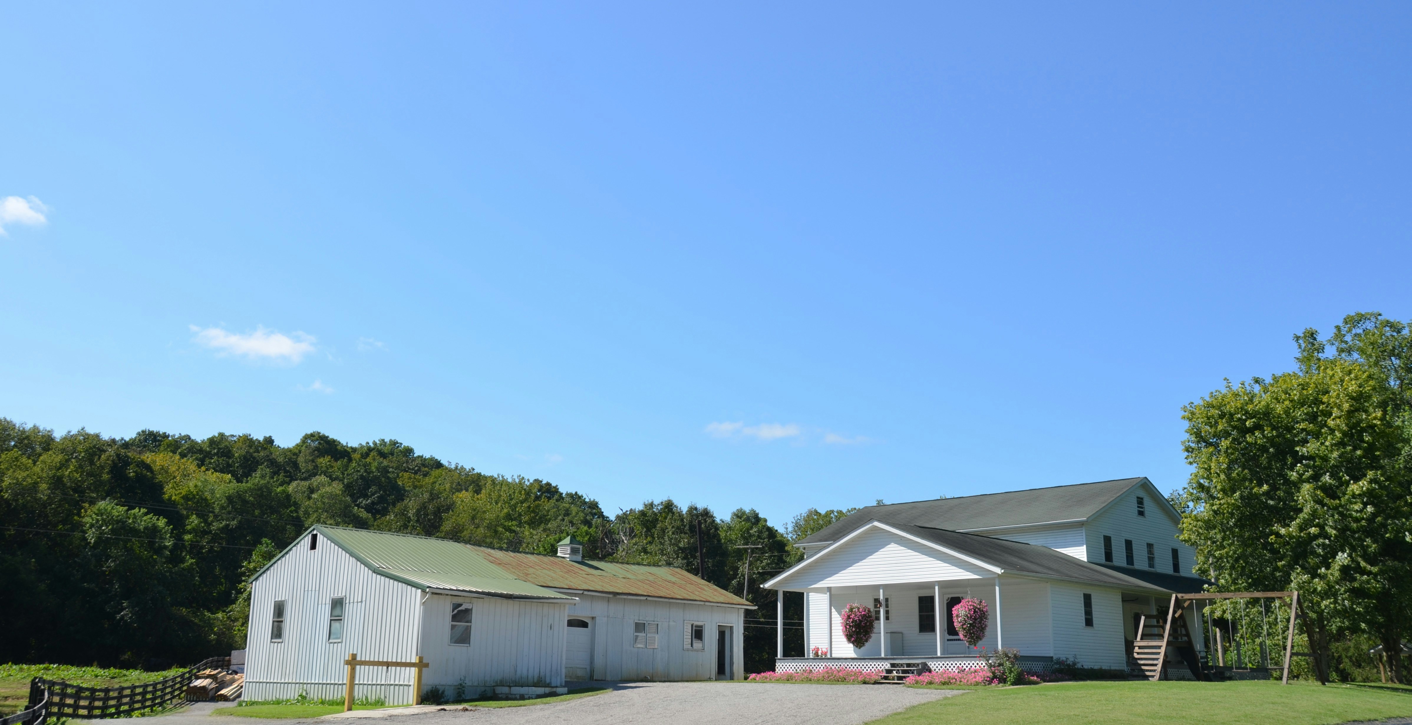 Country House Complex Under a Clear Summer Sky