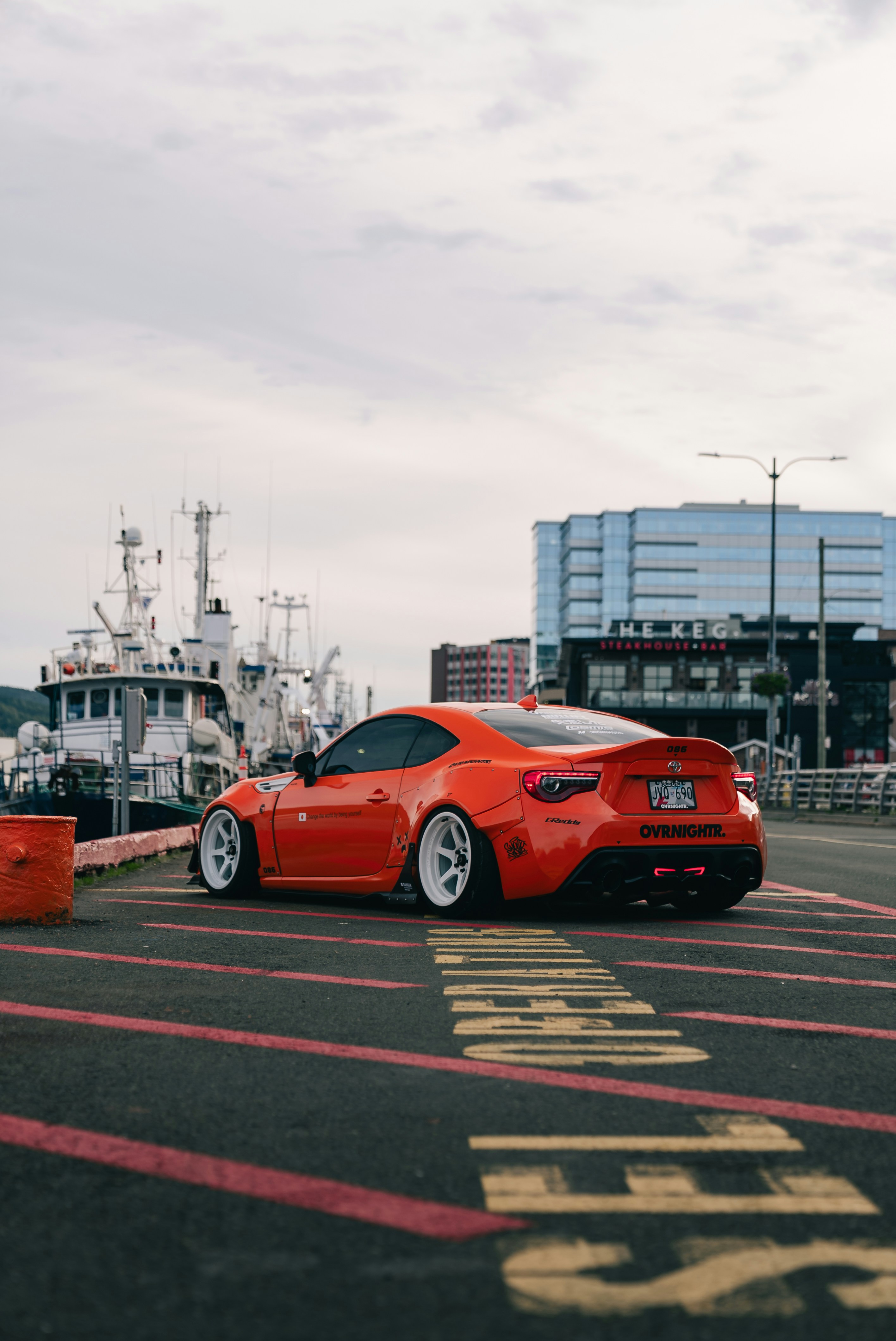 Orange Sports Car Anchors the Maritime Streetworks