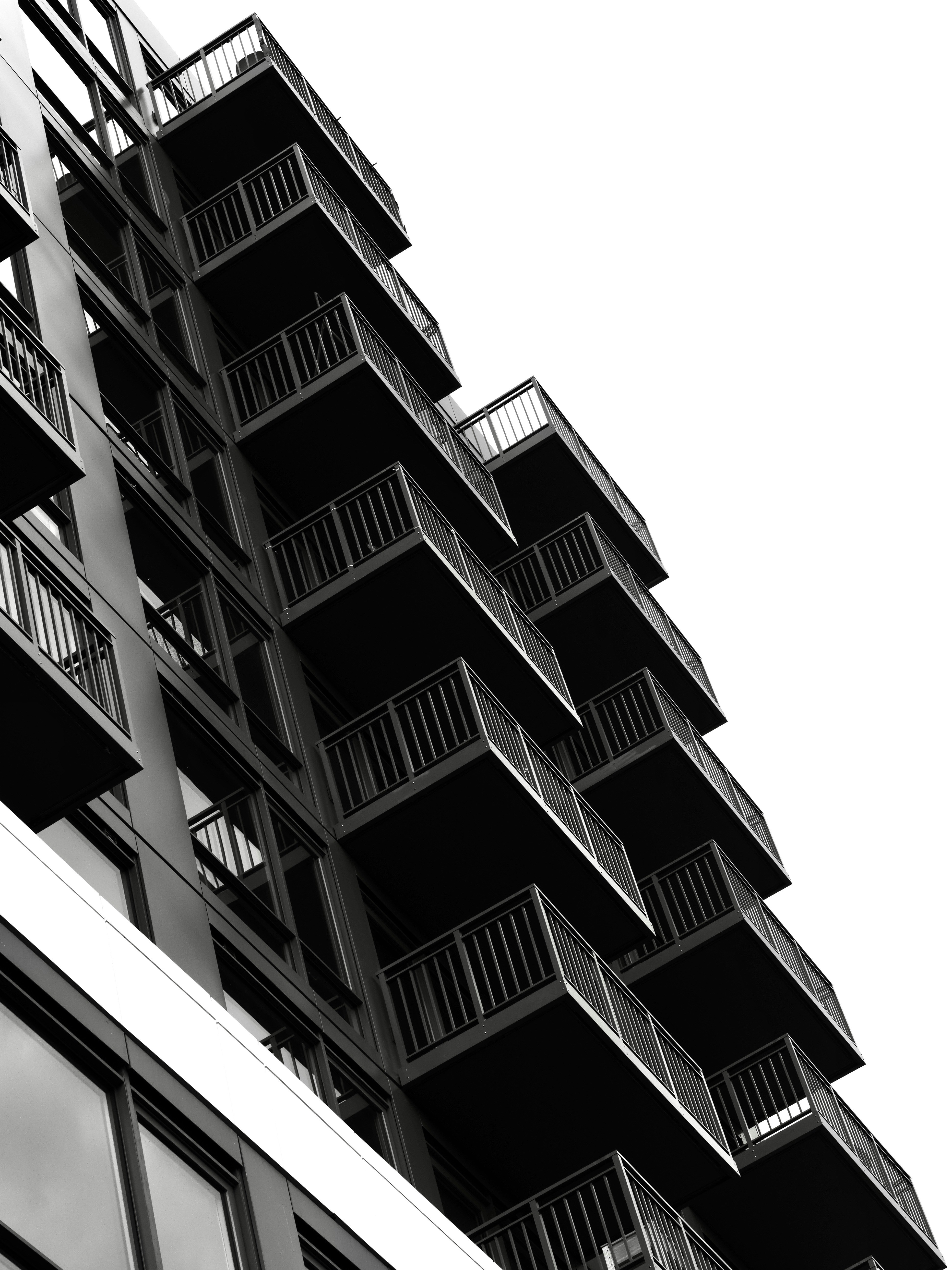Vertical Geometry: Stacked Balconies Cutting Through the Sky
