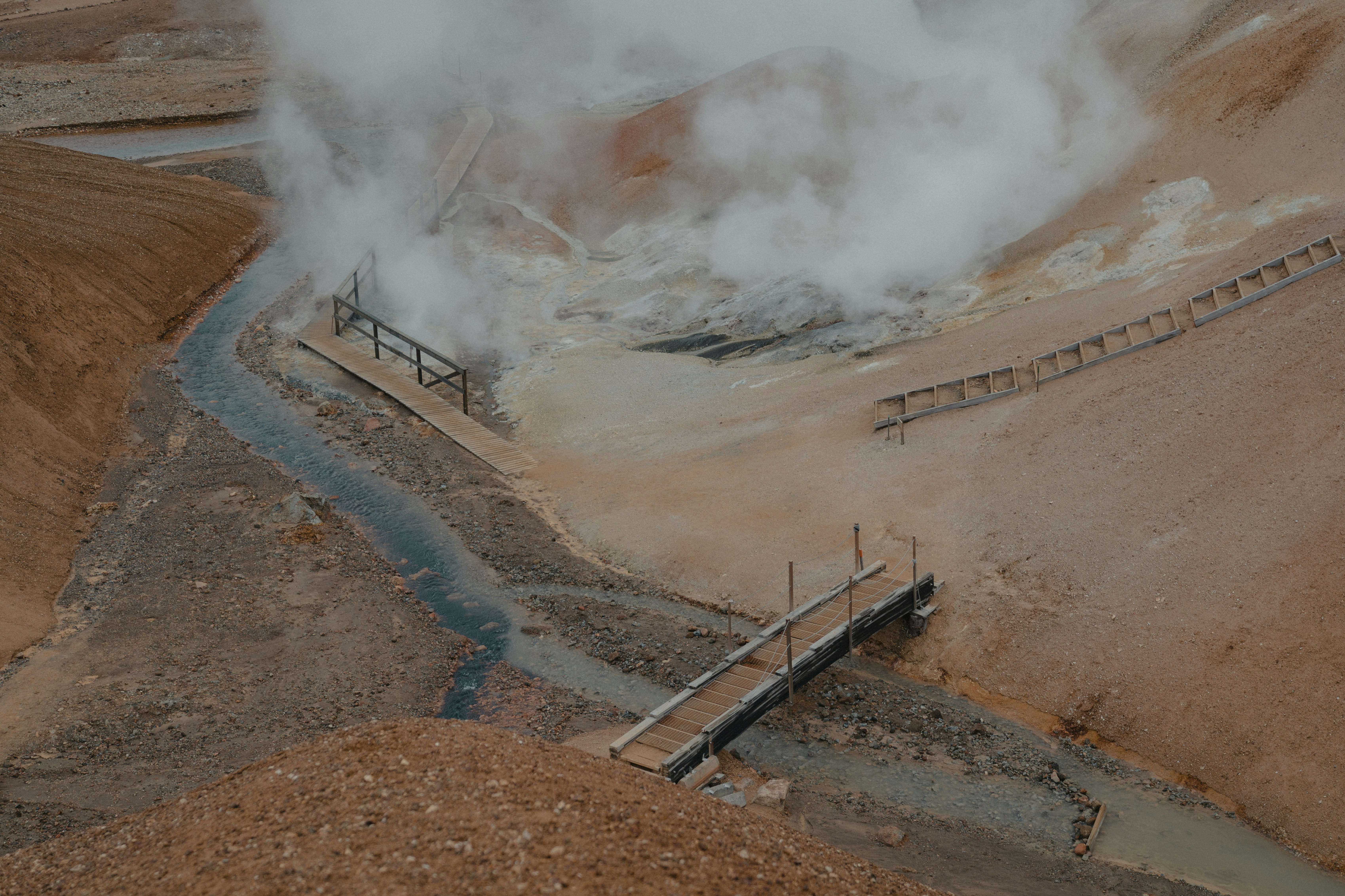 Steam Veil Over a Rifted Geothermal Path