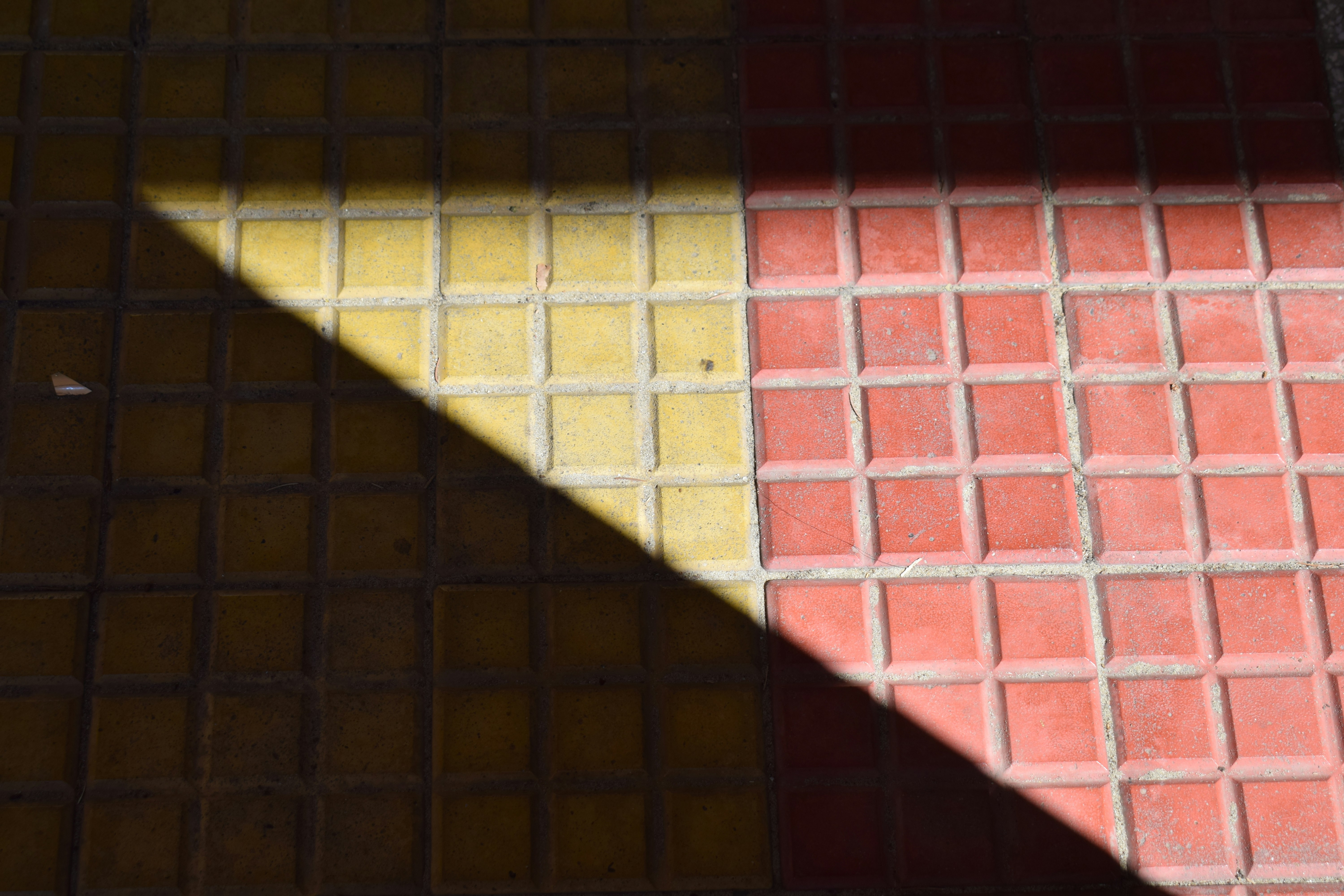 Angled Playground Tiles in Shadowed Light