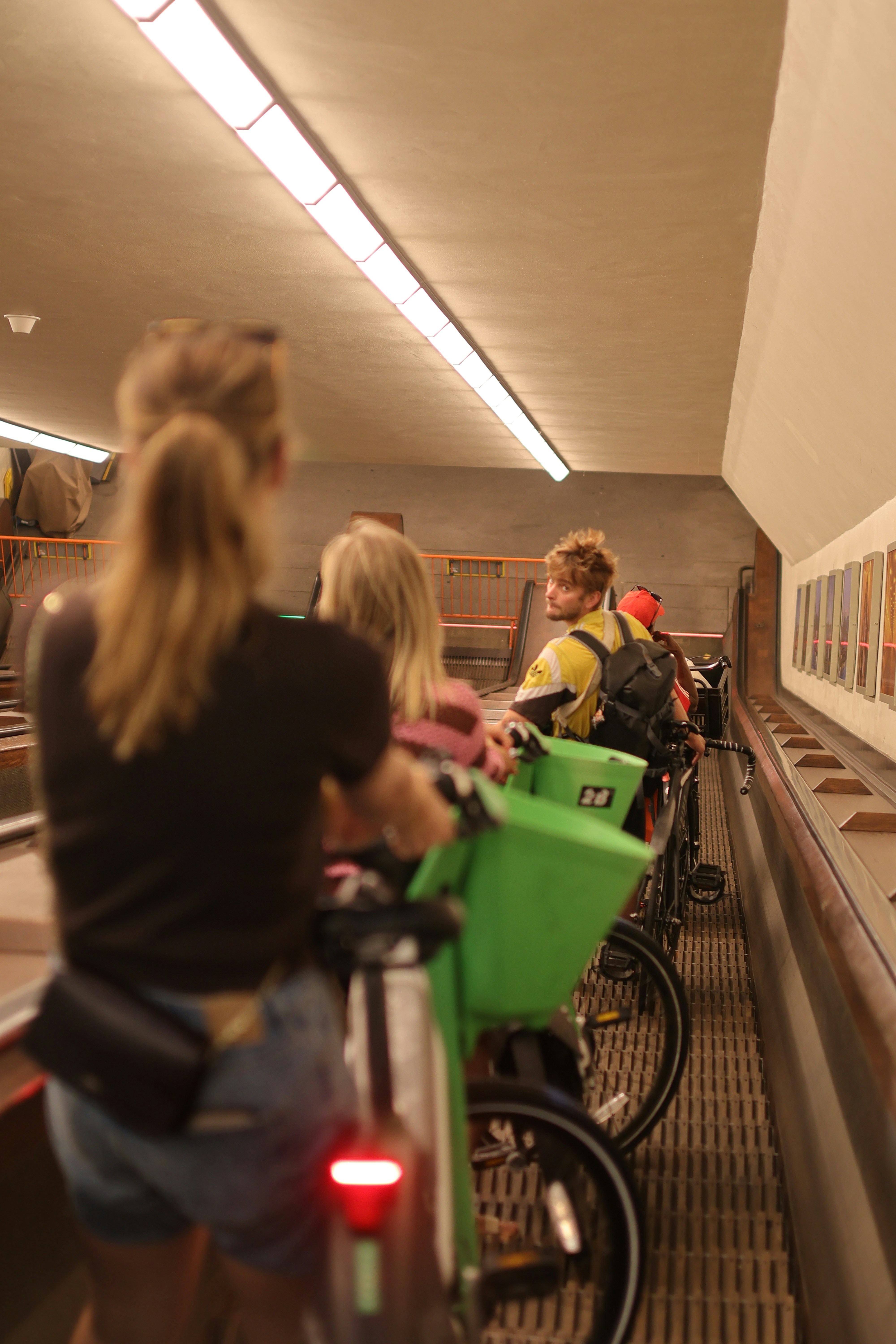 Riders in Transit: A Backlit Metro Skate Line