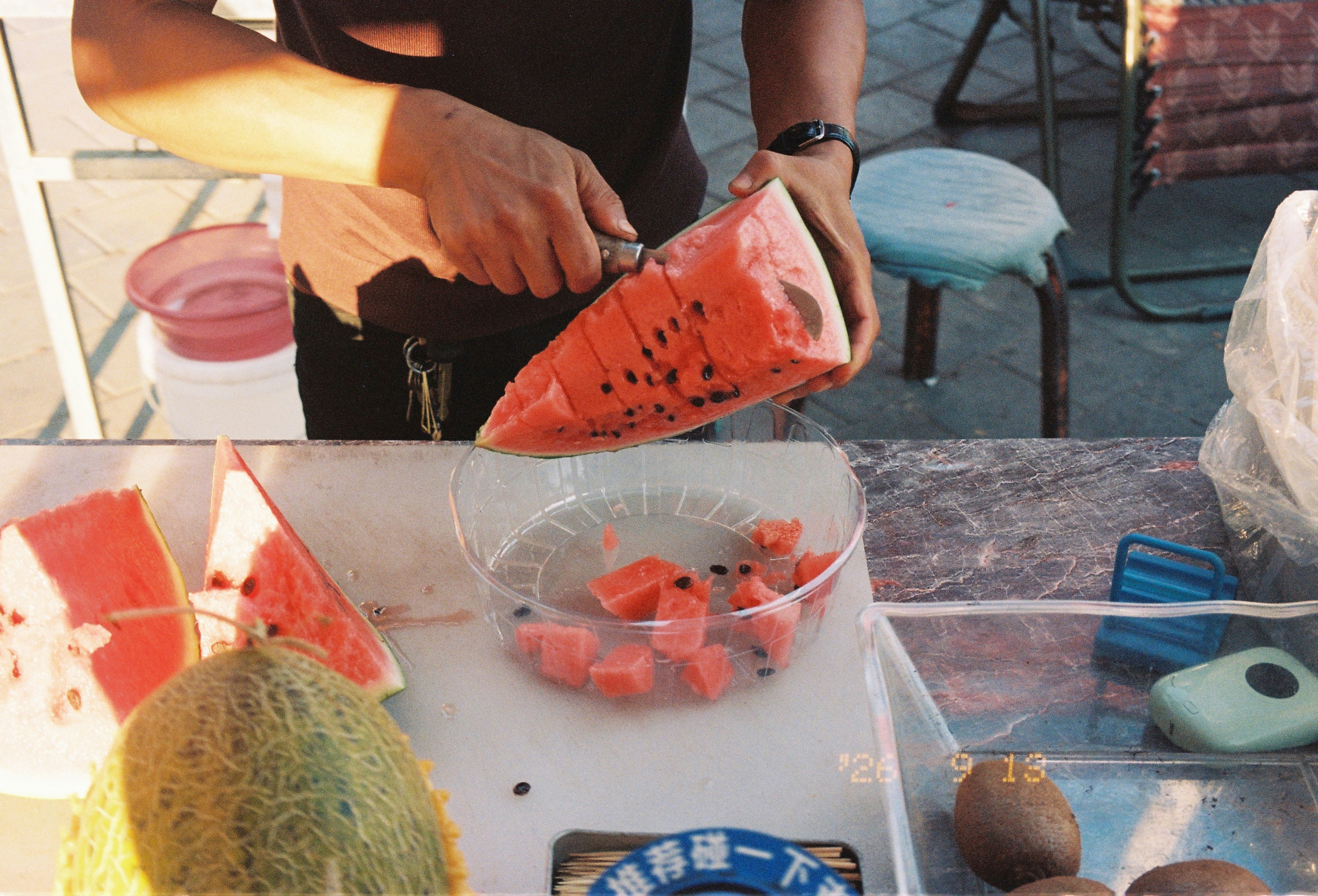 Slice of Summer: Watermelon Prep at a Street Stall