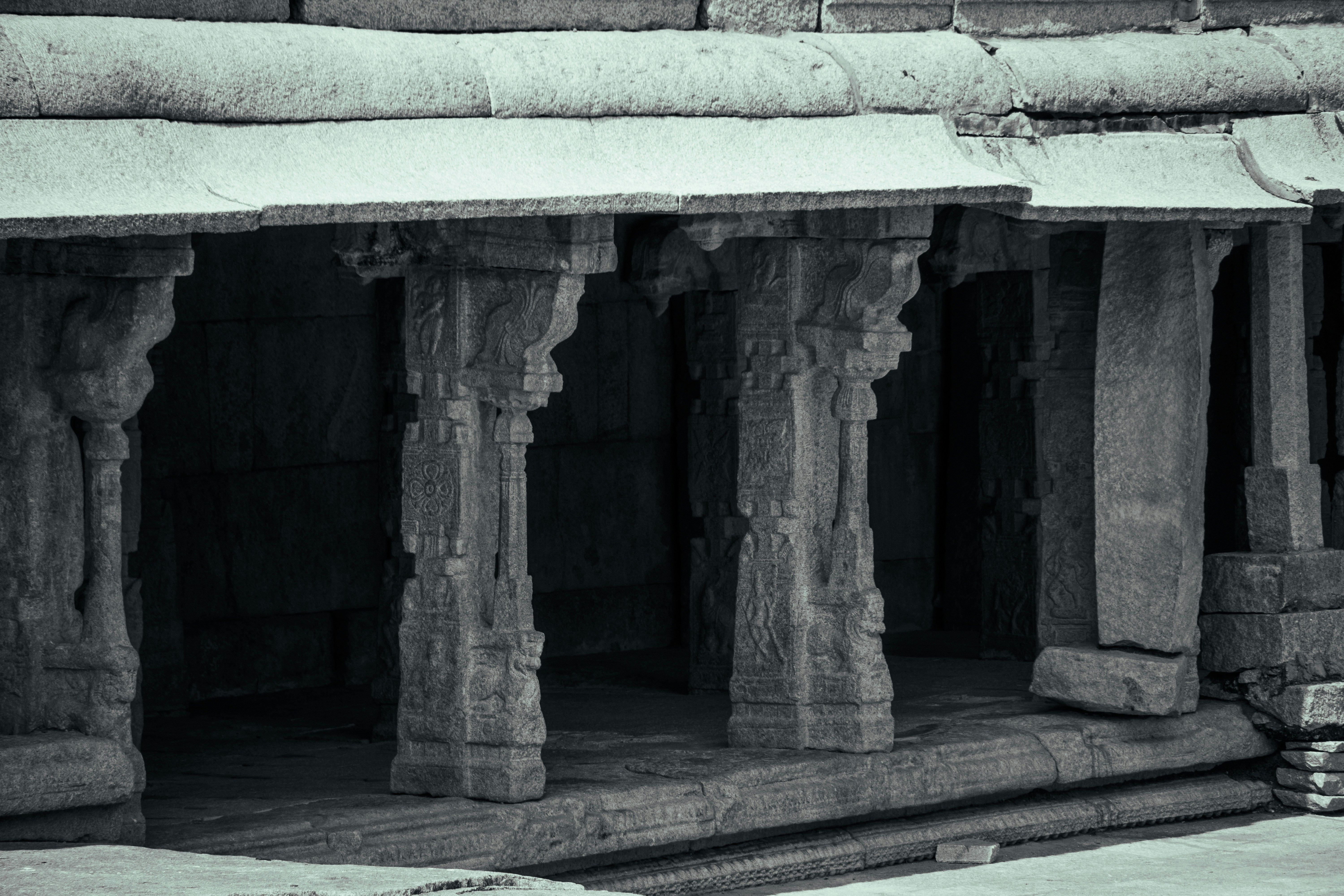 Stone Pillars and Shadows: An Ancient Corridor