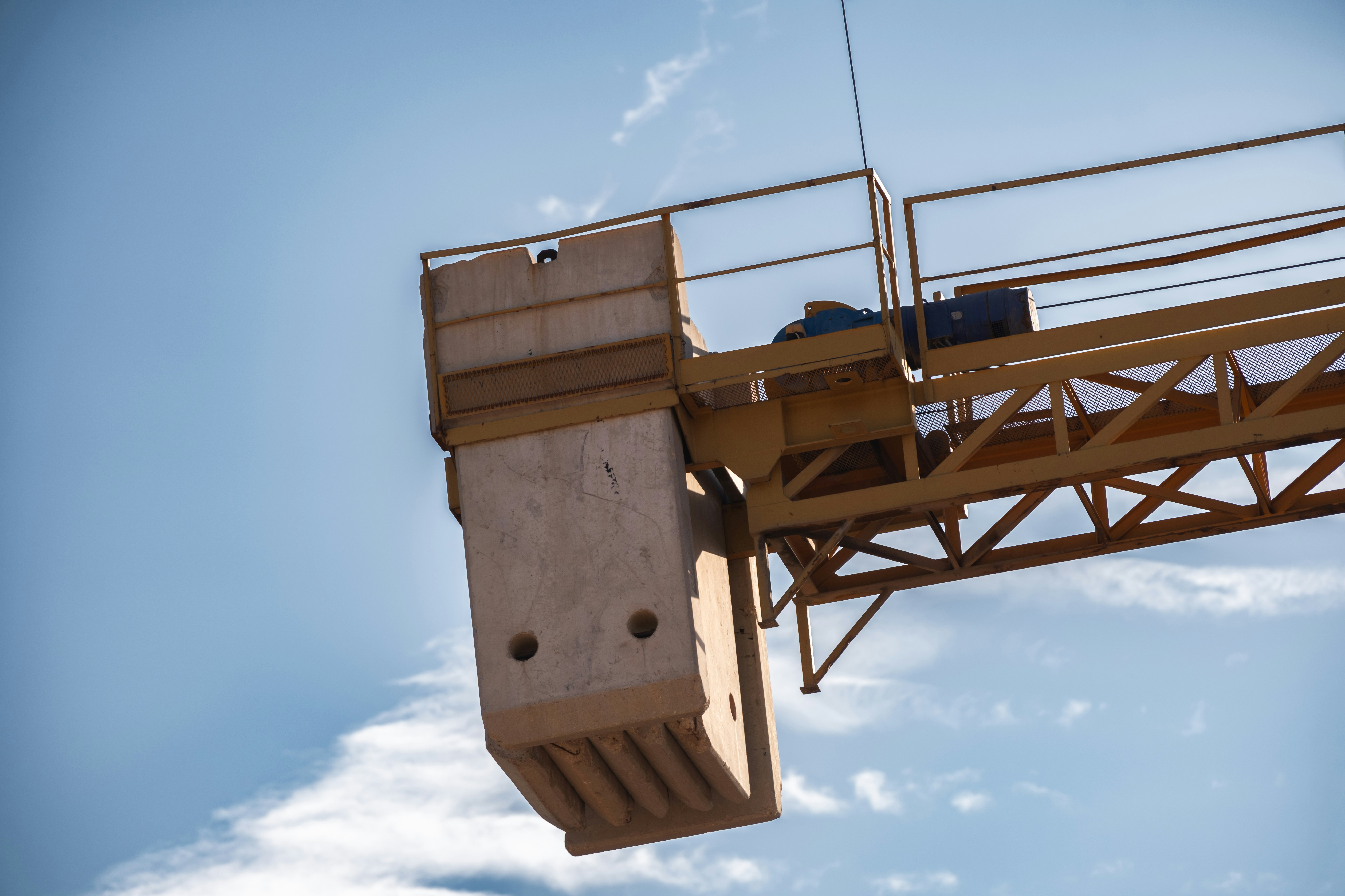 Tethered Crane under a Clear Sky
