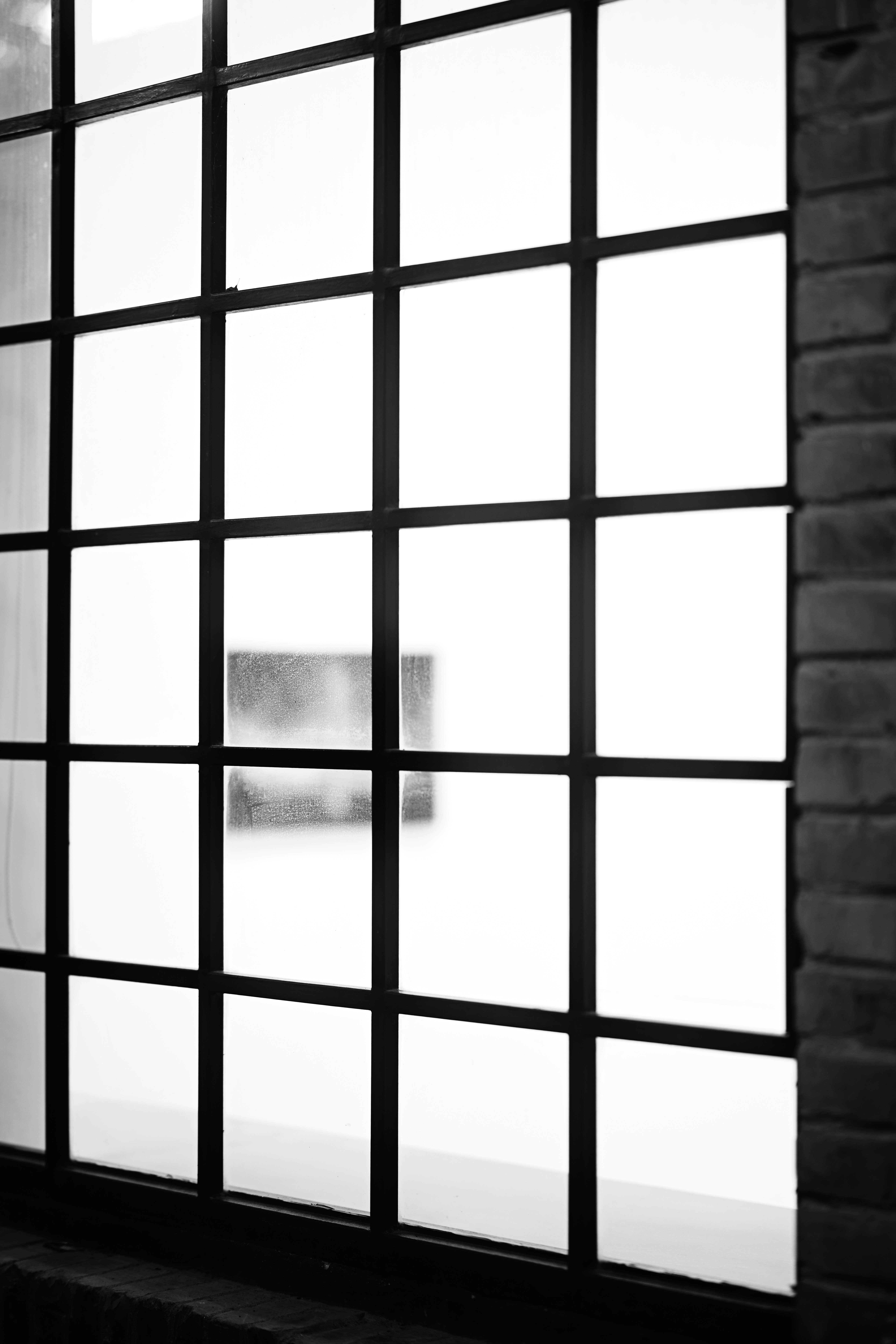 Grid of Silence: Light Bleed Through Industrial Windows