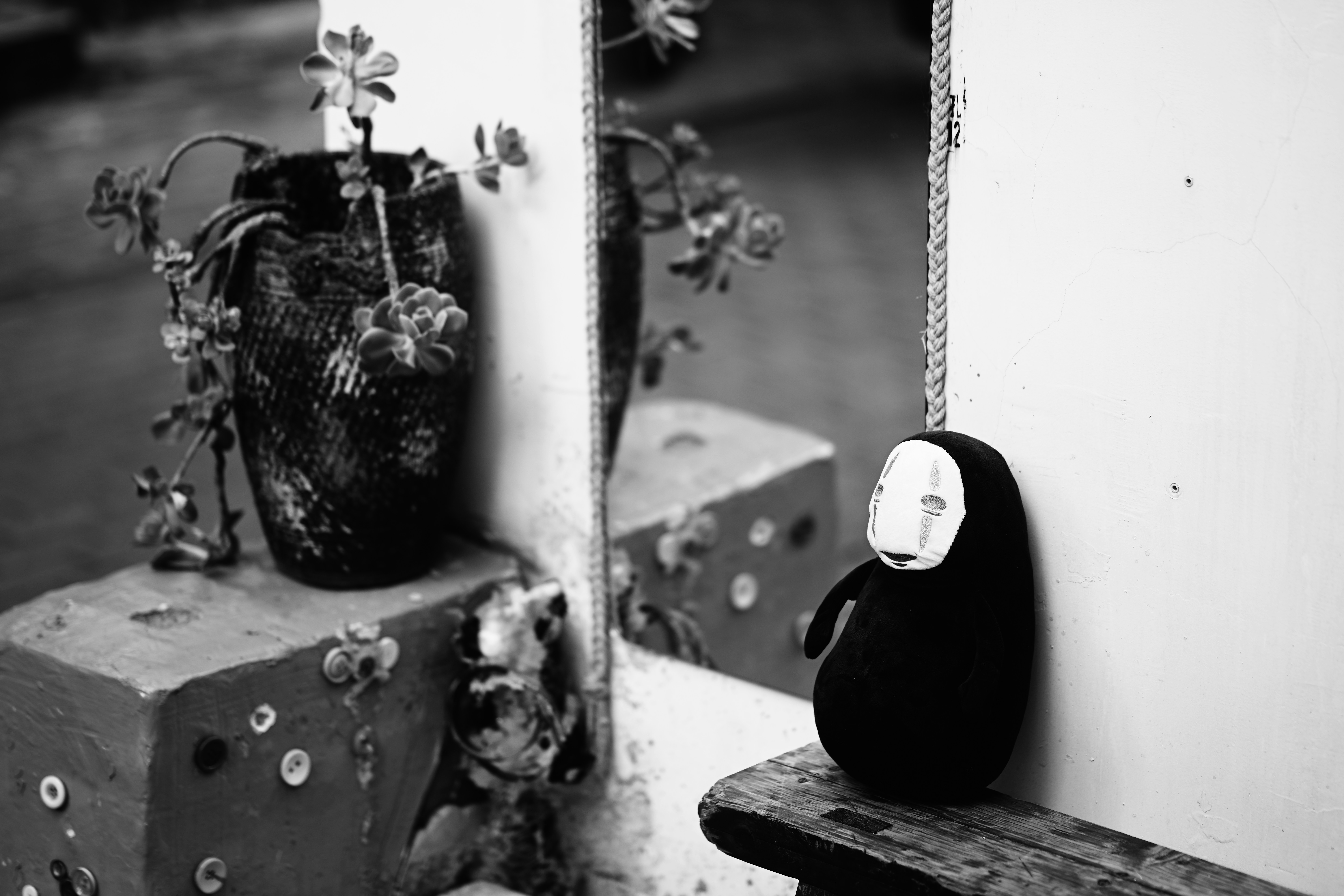 Little Plush Guardian by the Patio Wall
