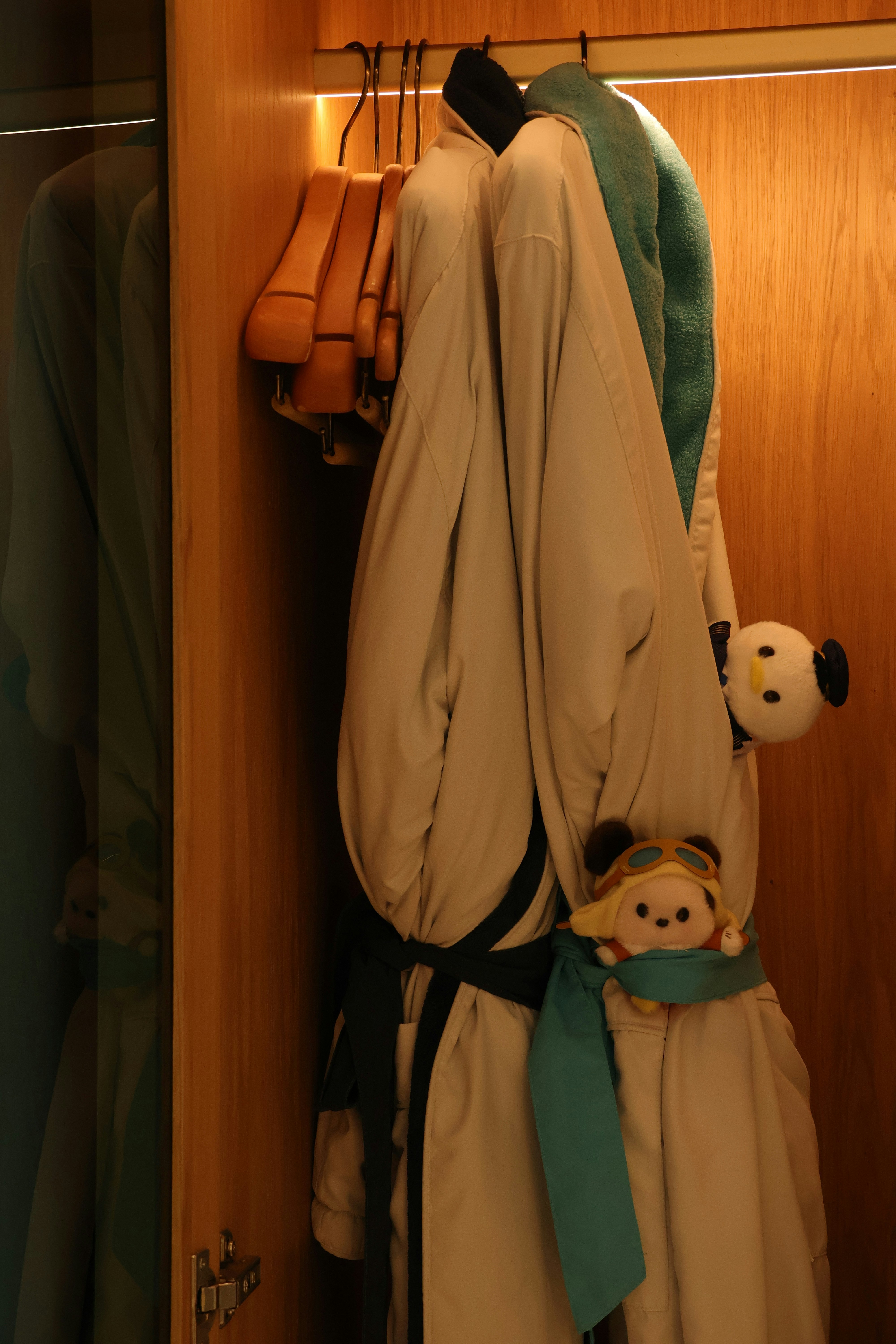 Cozy Closet Duo: Plush Panda and Pilot Coats