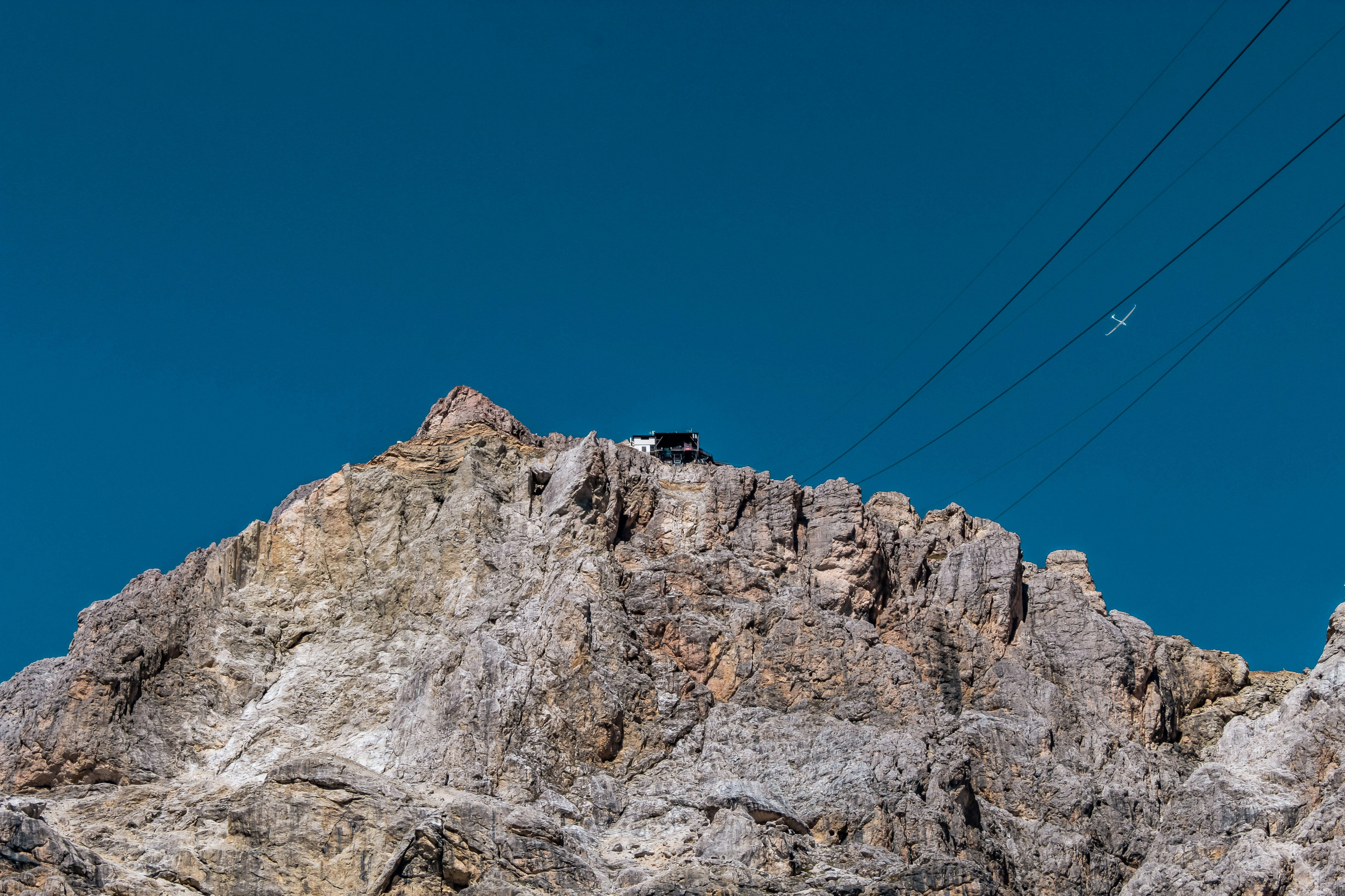 Rugged Peak Under a Clear Blue Wake