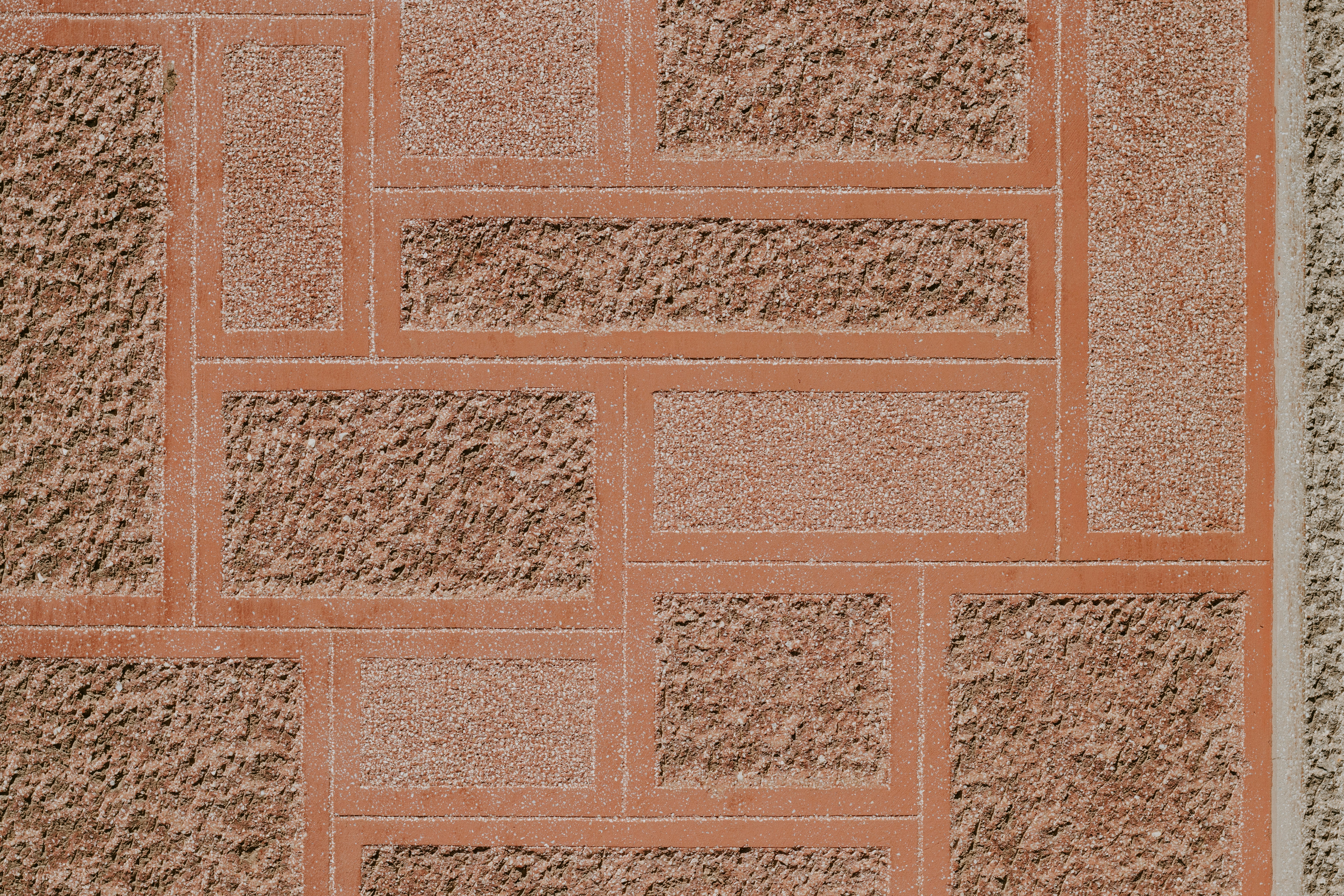 Brick Mosaic: A Play of Terra-Cotta Blocks and Sanded Grout