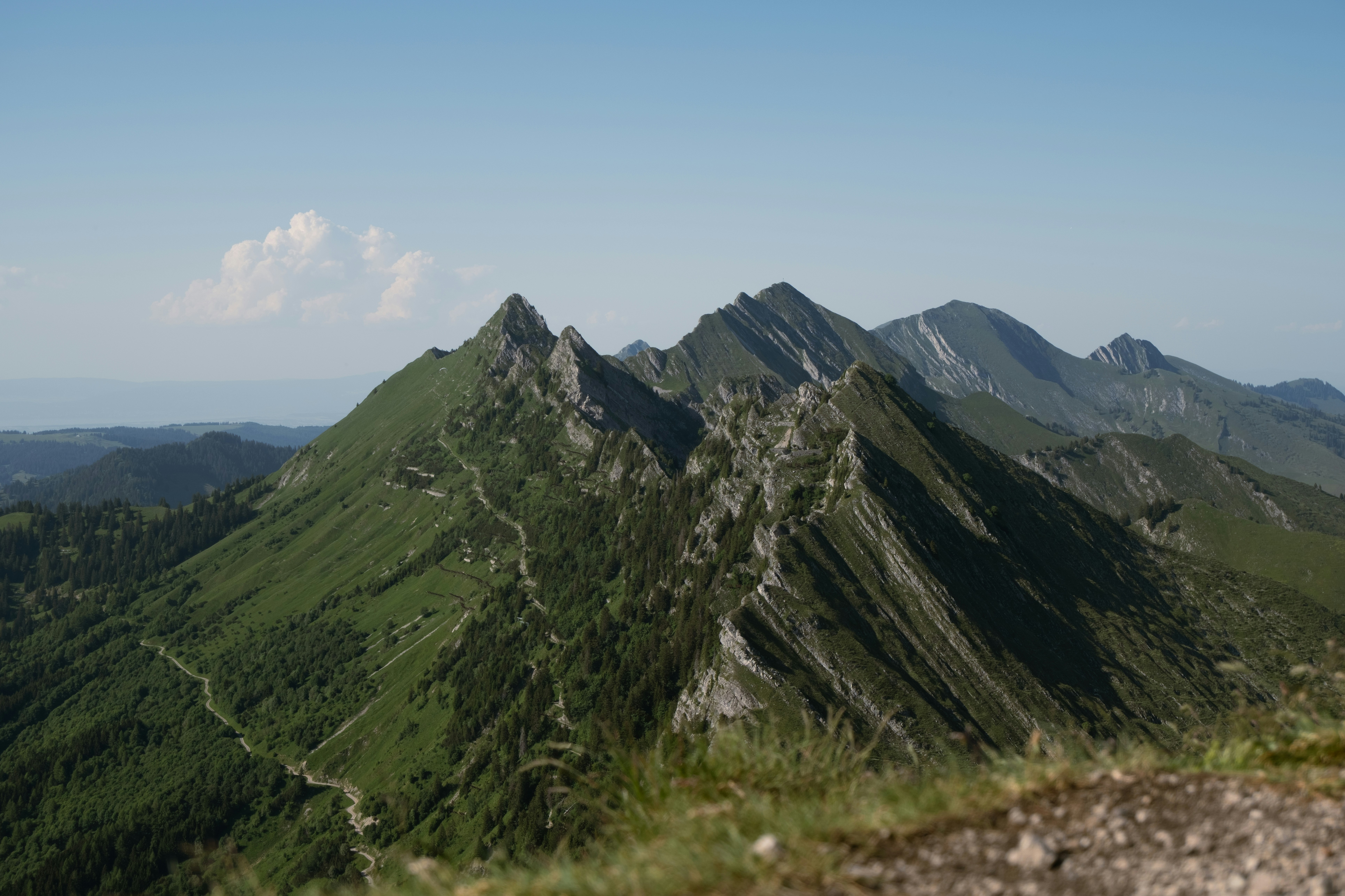 Ridge crest under a sapphire sky