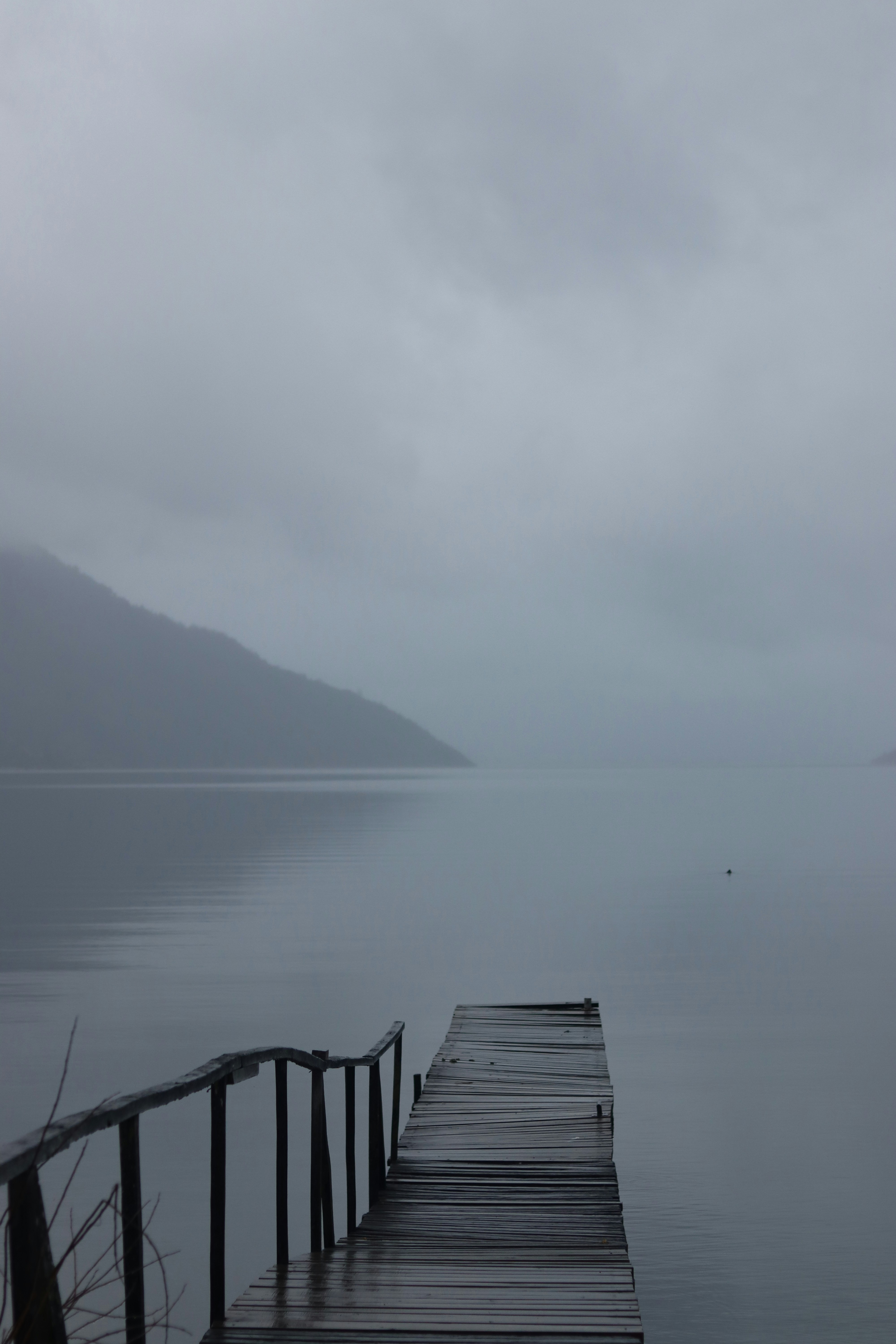 Mist and Wooden Pier: A Quiet Confluence Between Shore and Sky