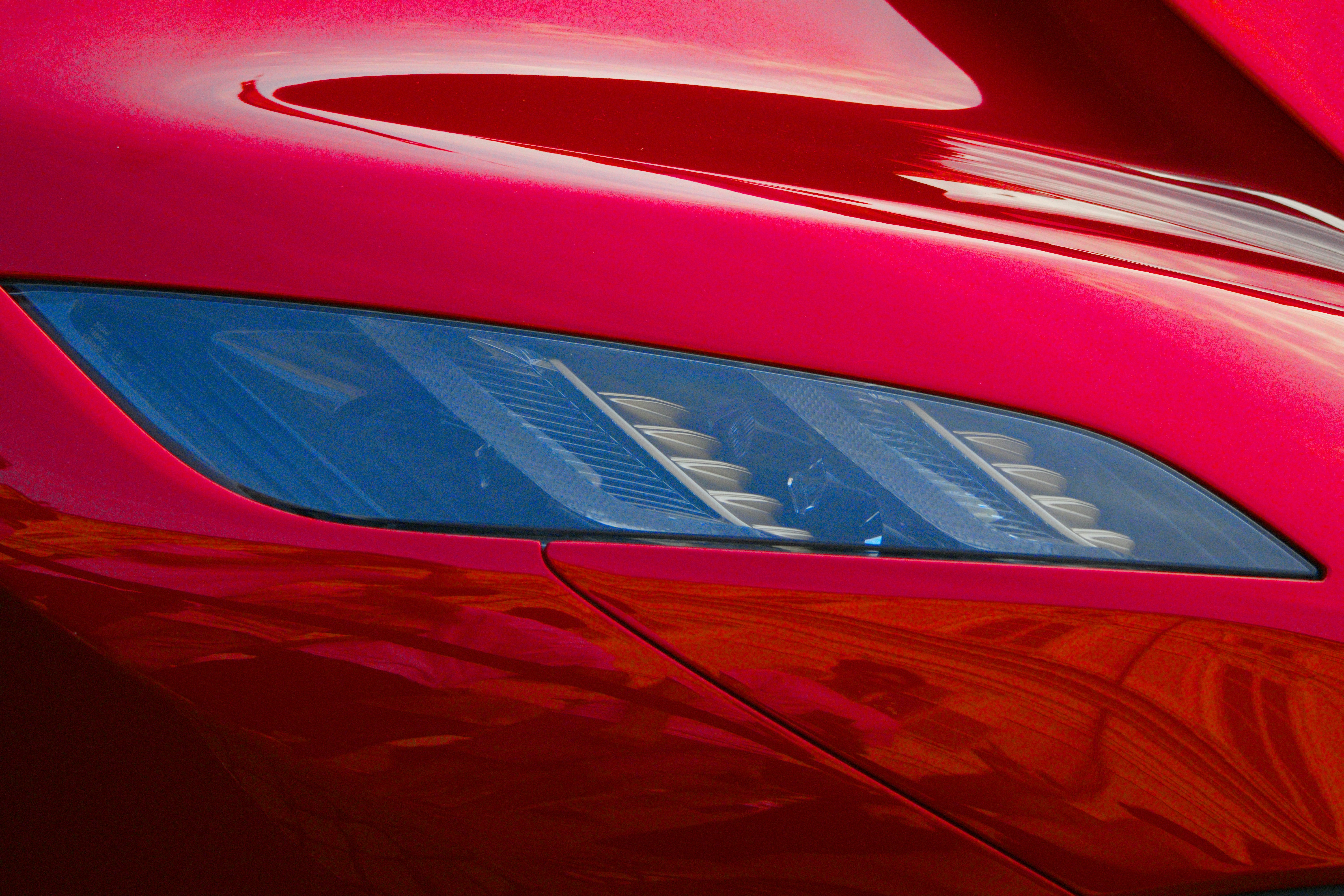 Crimson Curves: The Headlight Ridge of a Car Heart