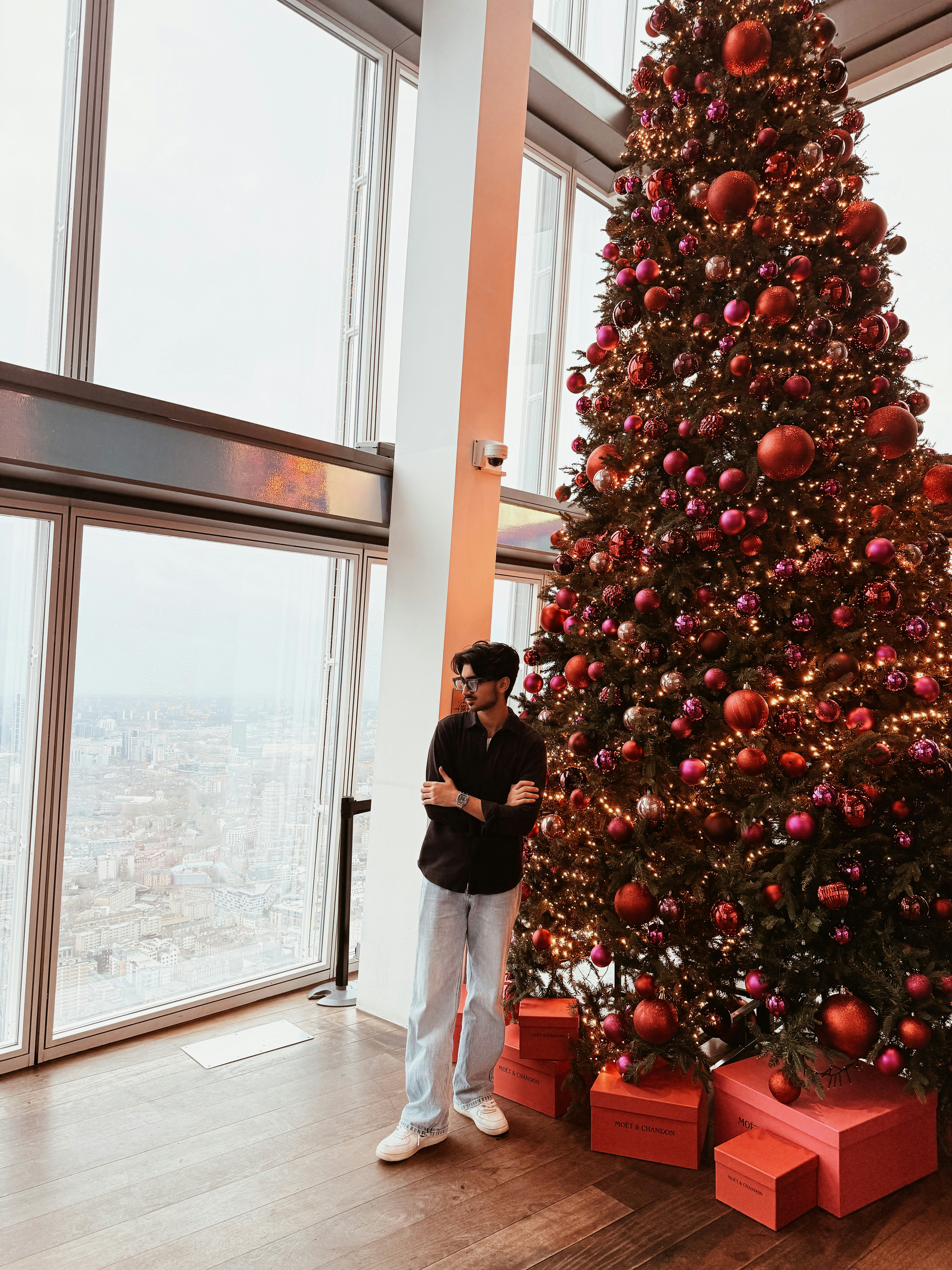 Urban Christmas: A Quiet Moment by the Tall Tree