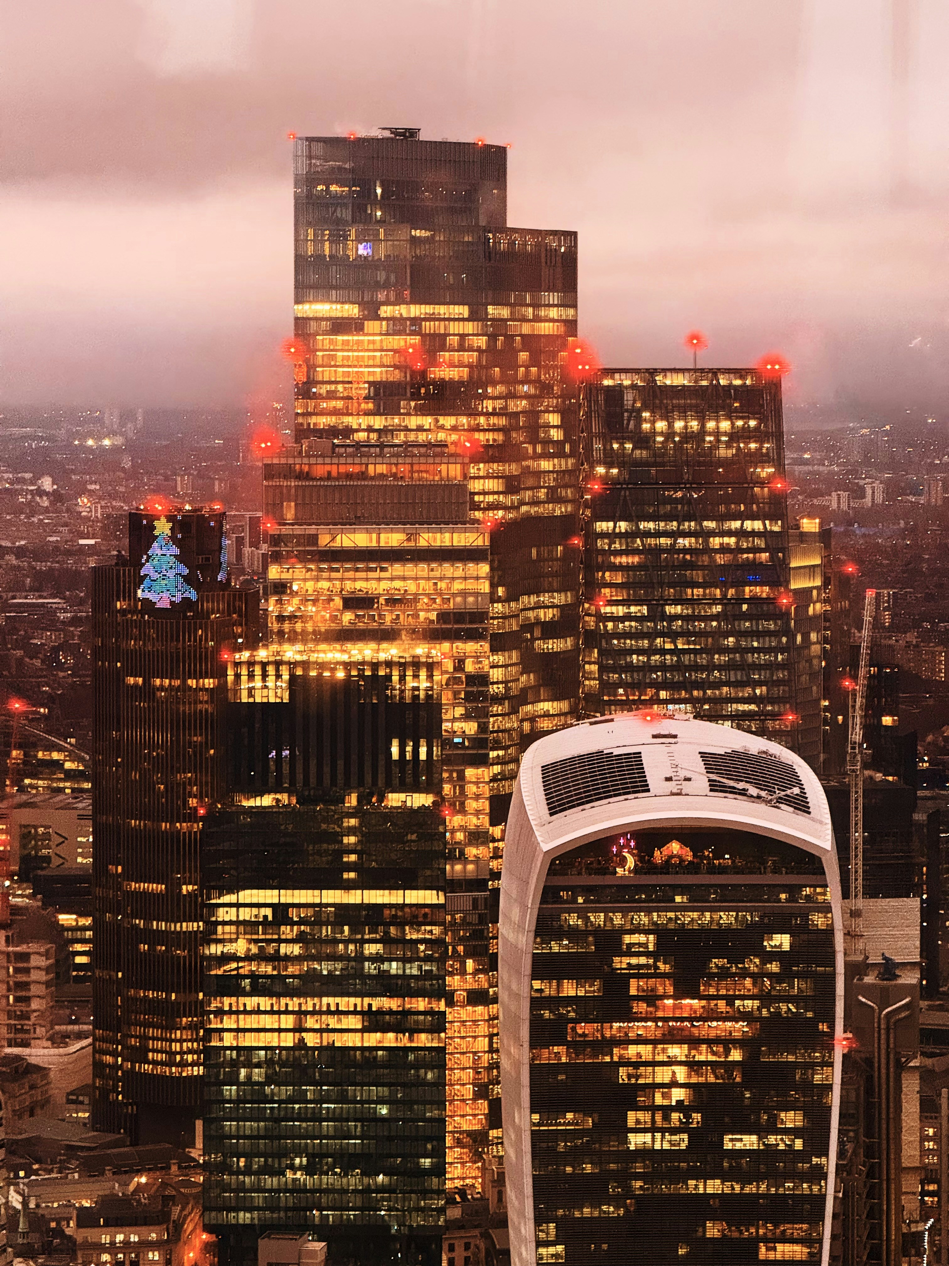 Aurora of Glass: A Sunset Reflections Over a Futuristic City