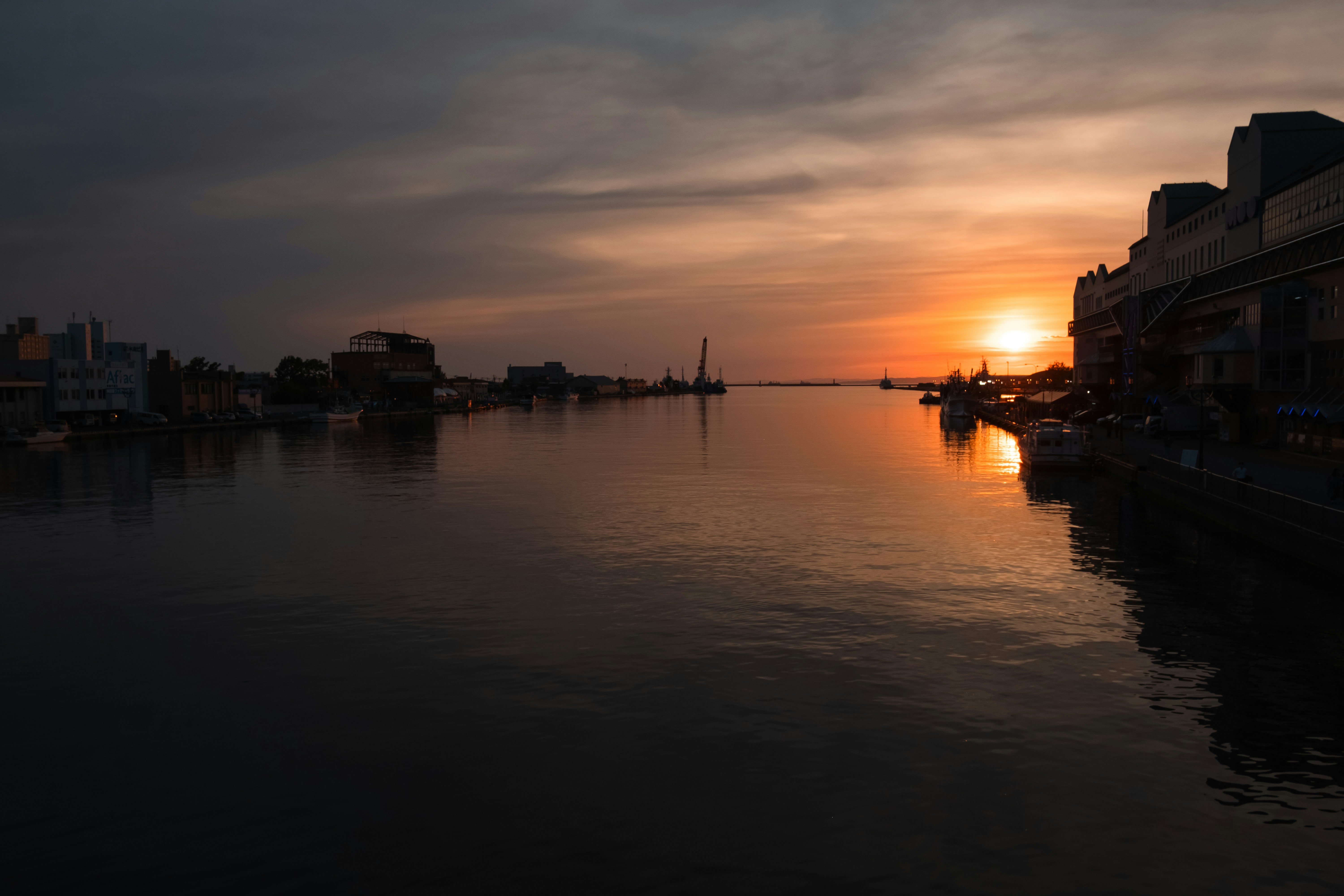 Sunset Silk over the Riverside: Quiet City at Dusk
