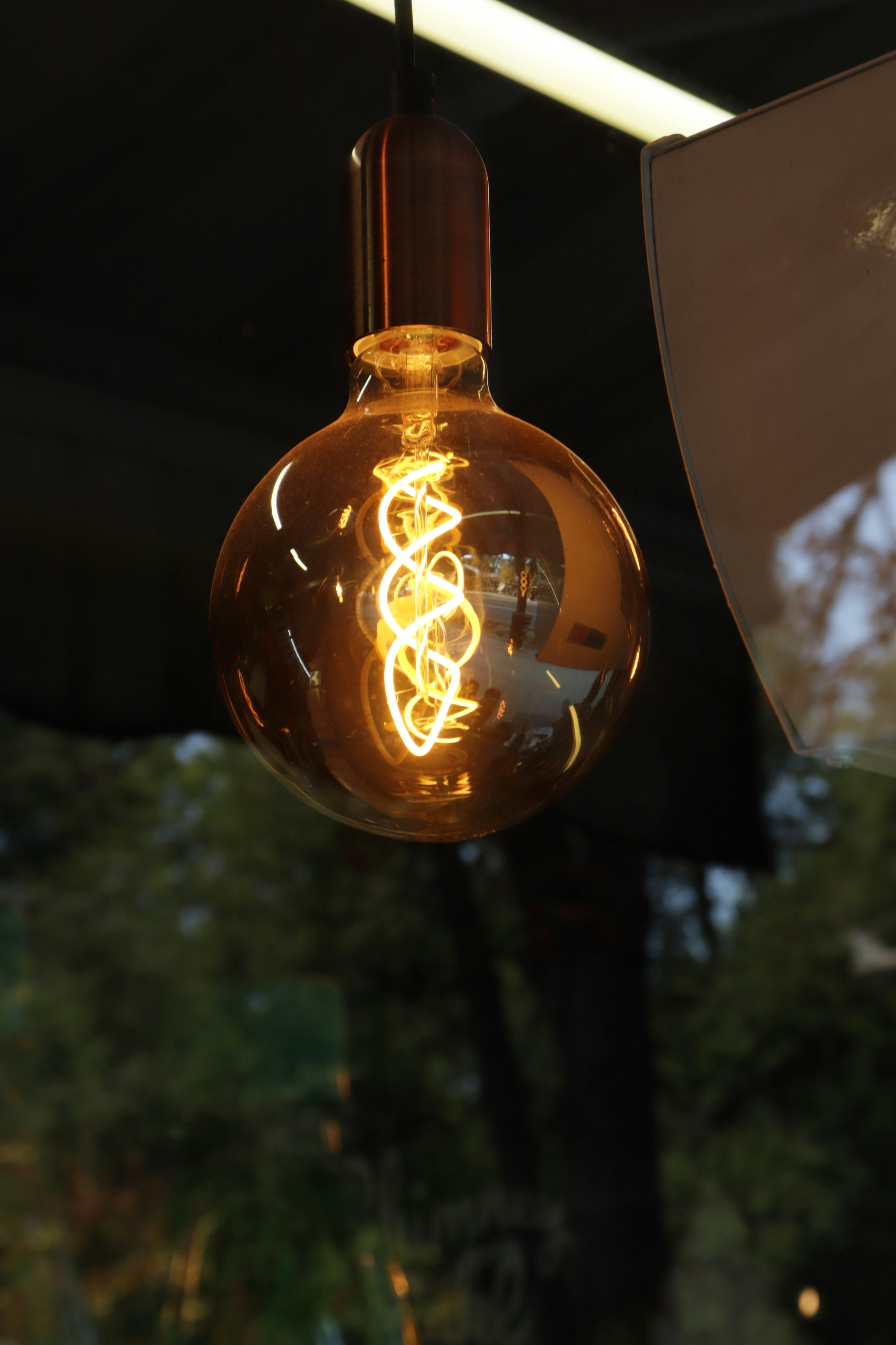 Glowing Helix: An Edison-style Bulb in a Studio Frame