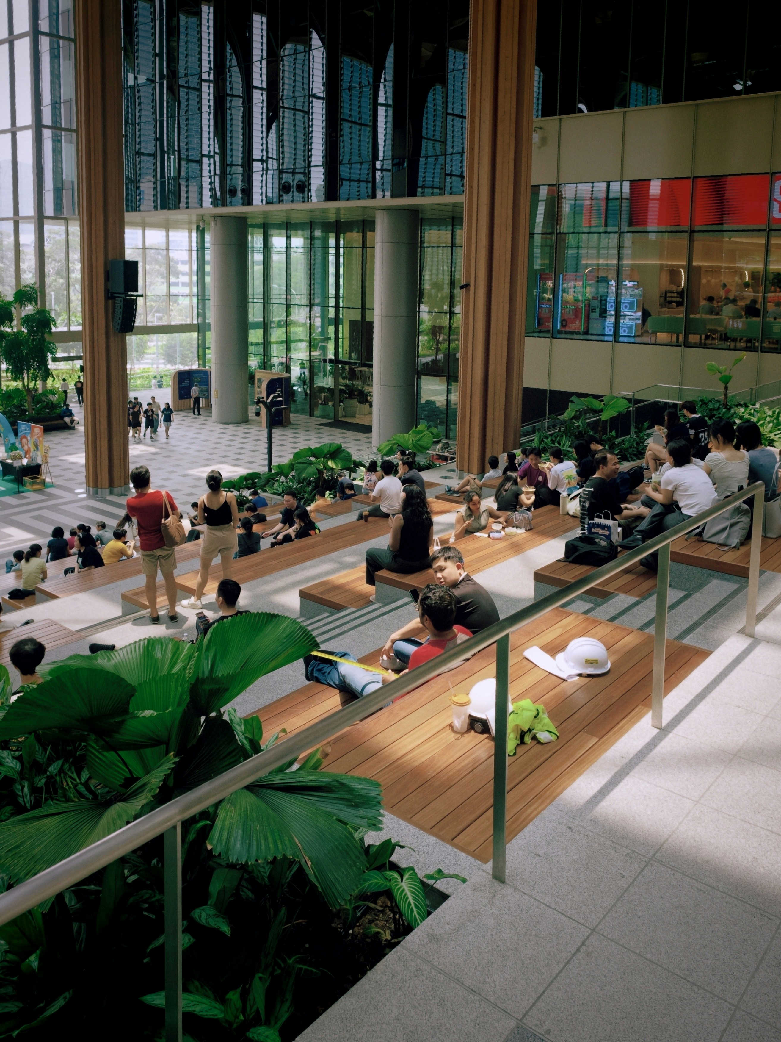 People-lined Terrace: Urban Atrium Social