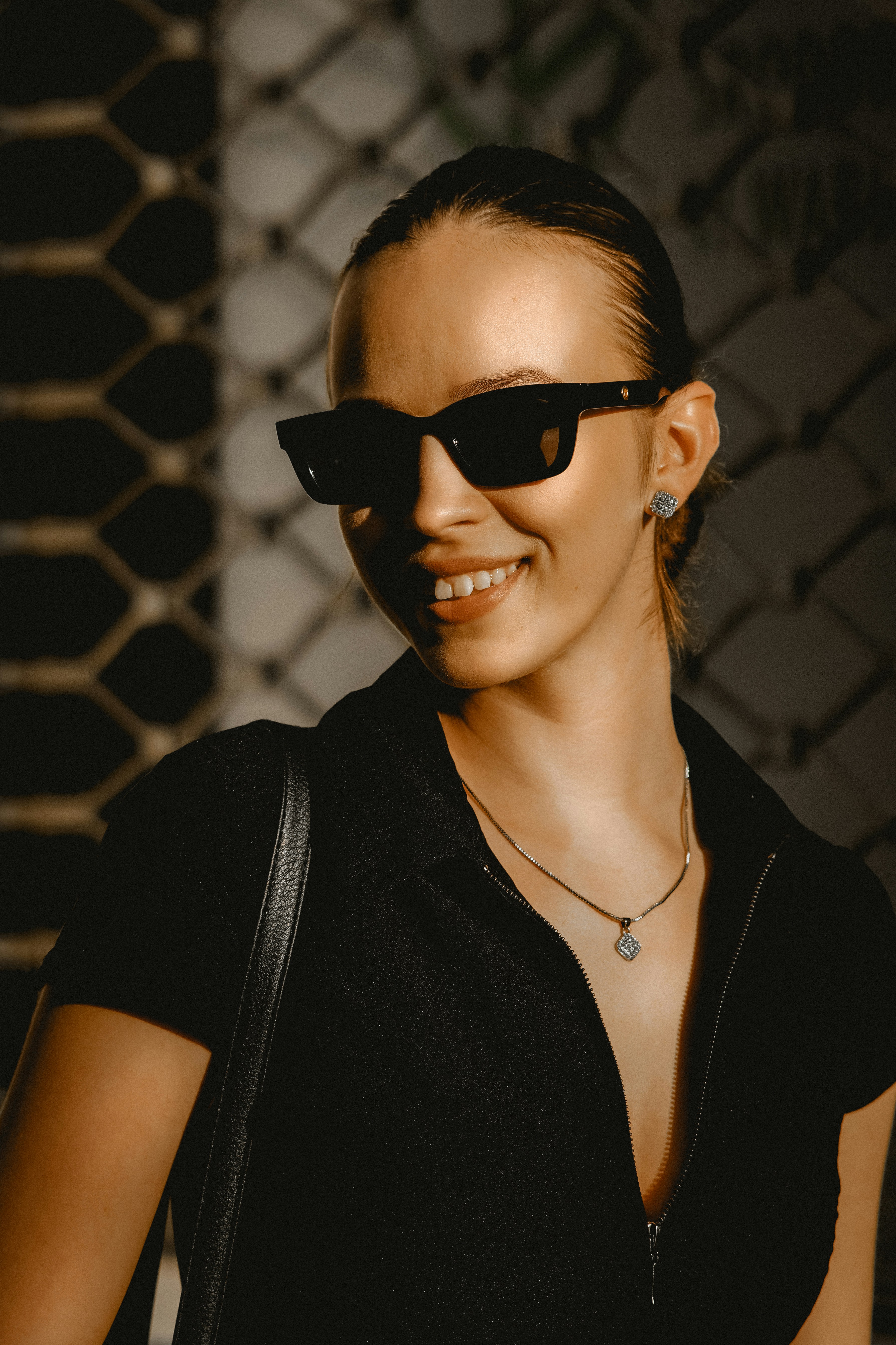 Sleek Shade: Portrait in Covert Nightlight