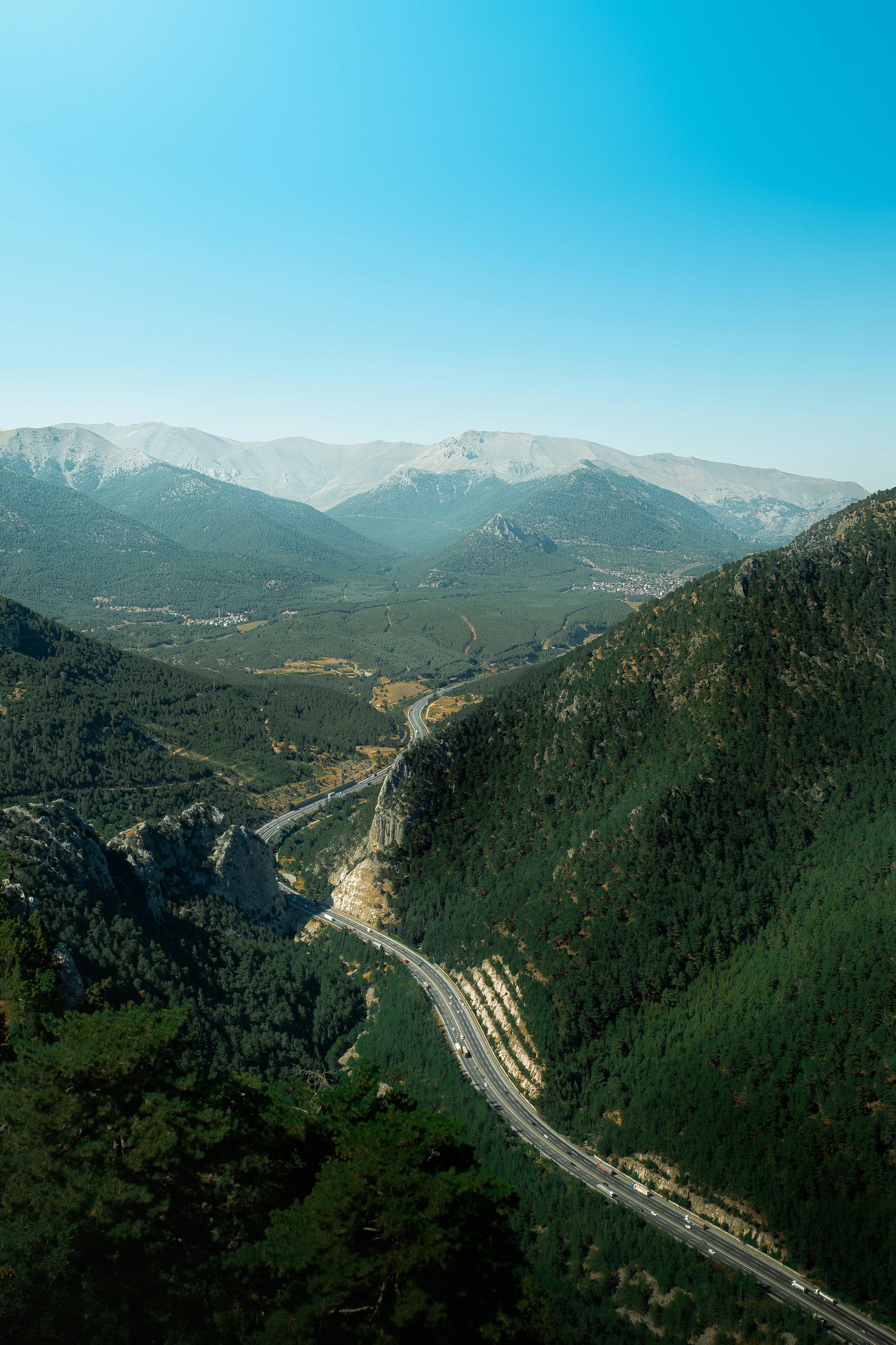 Valley Road Through the Alpine Spine