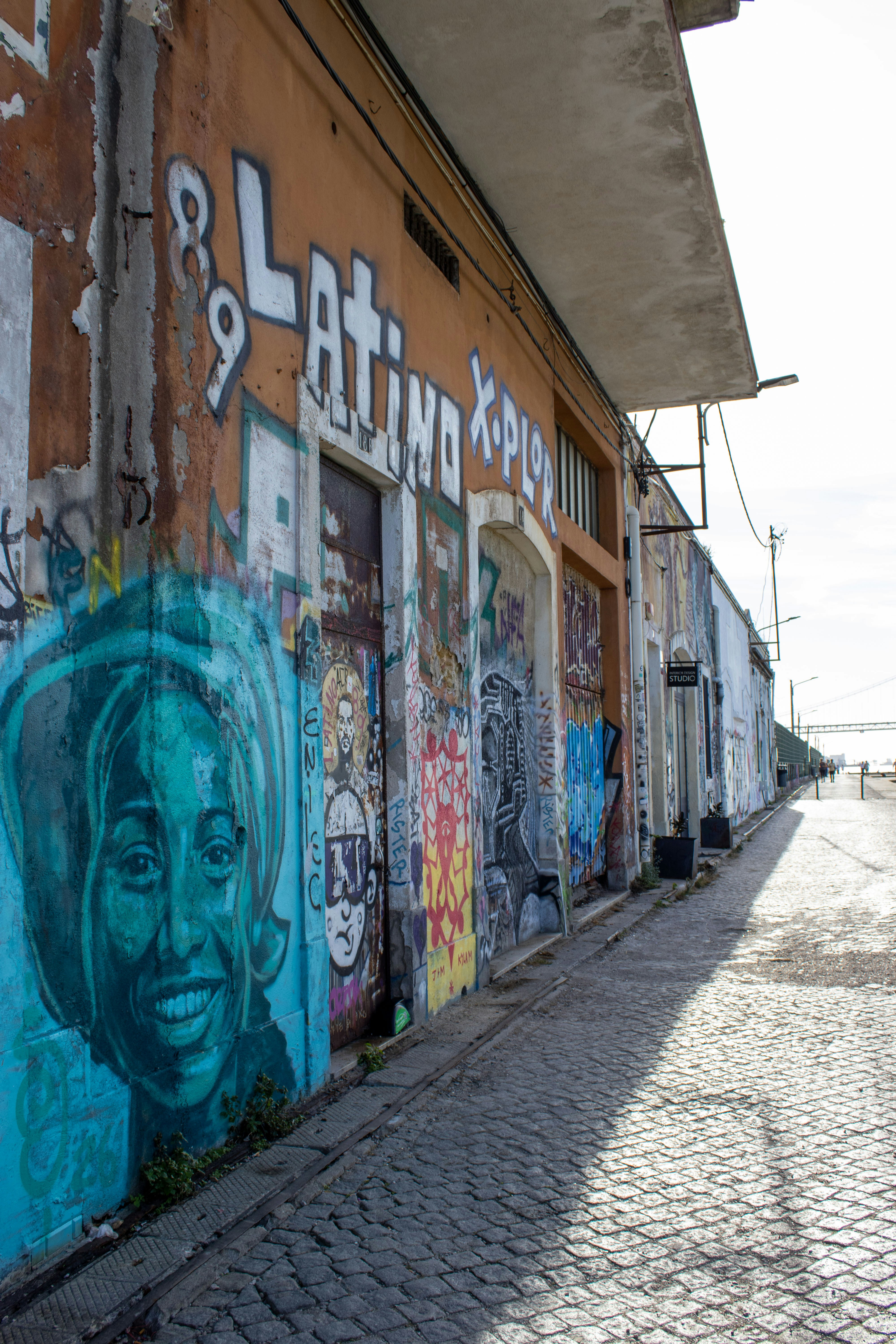 Graffiti Alley by the Waterfront: A Long Corridor of Color