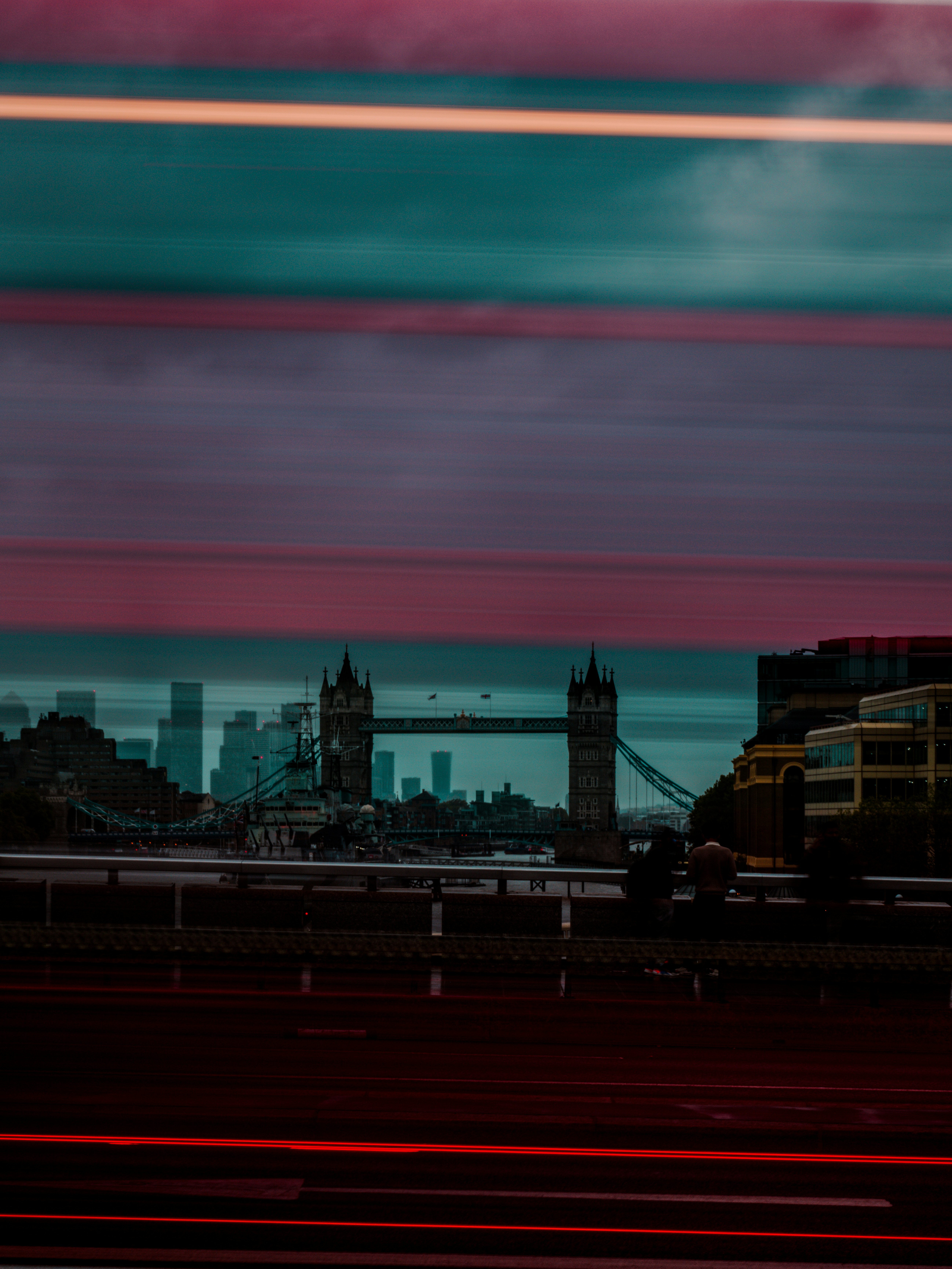 Tower Bridge on a Velvet Sky: City Lines in Motion