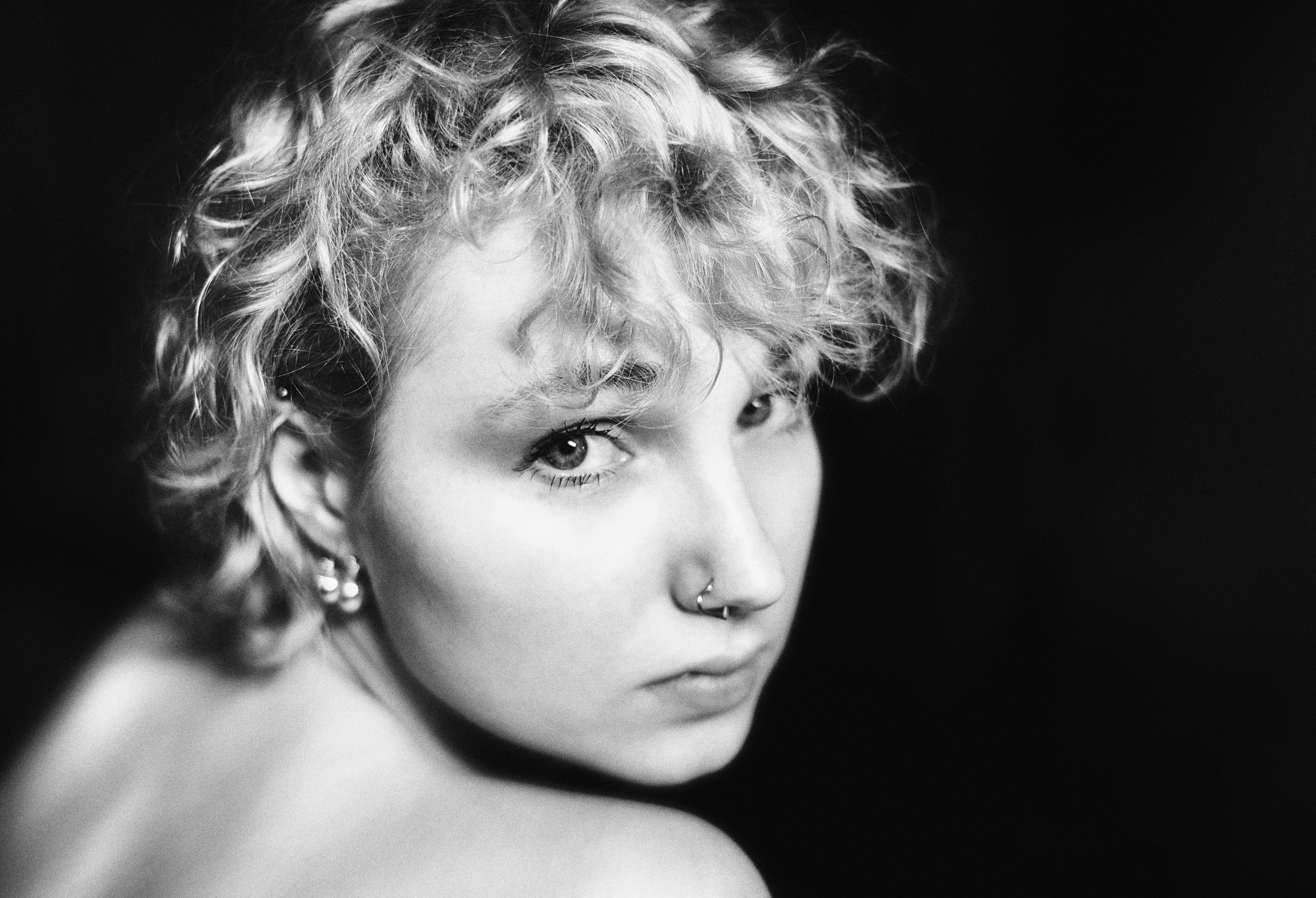 Silent Gaze: A Portrait in Mono