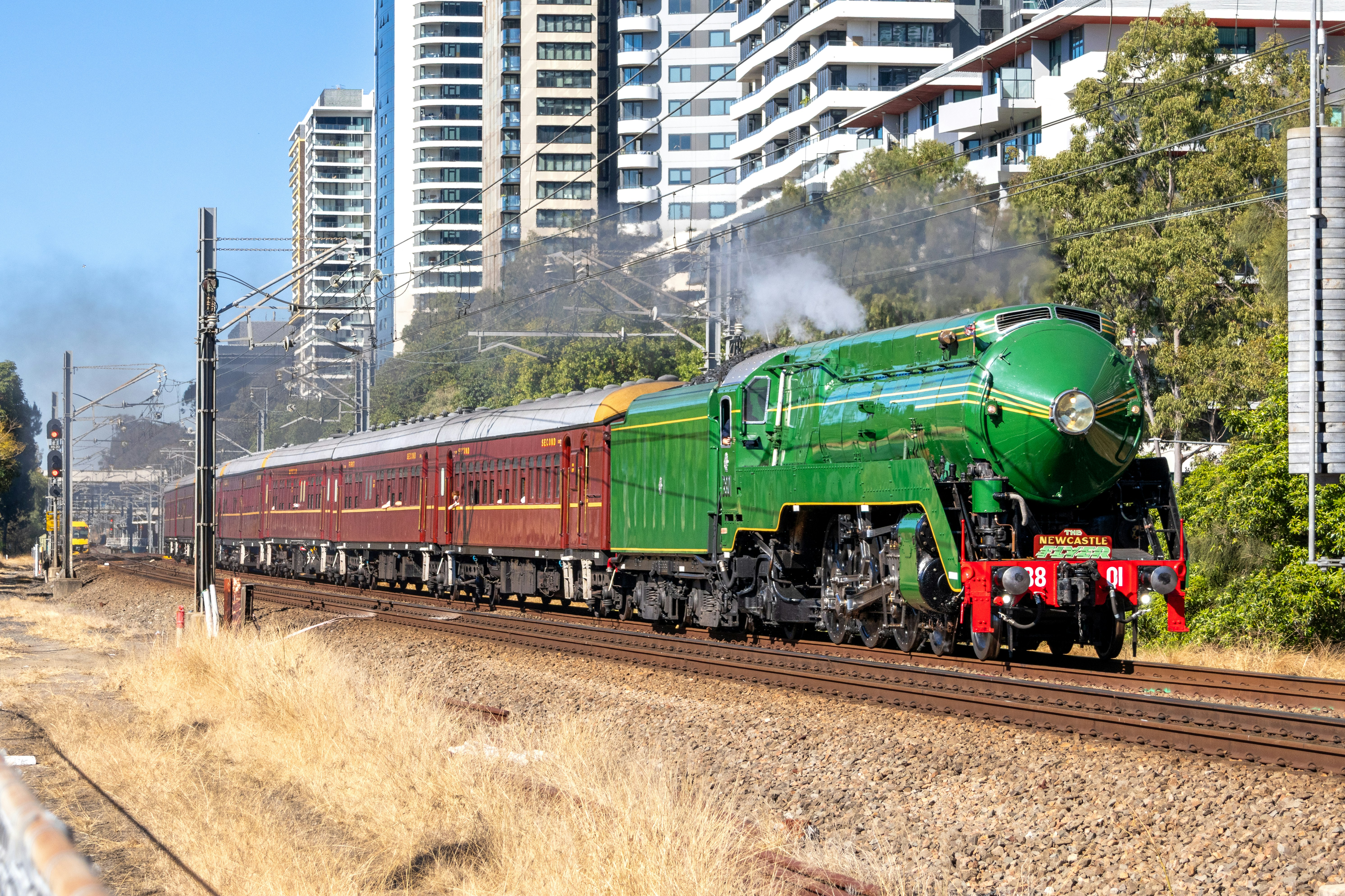 Green Dragon Leads a Sunset Line Through Urban Grasslands