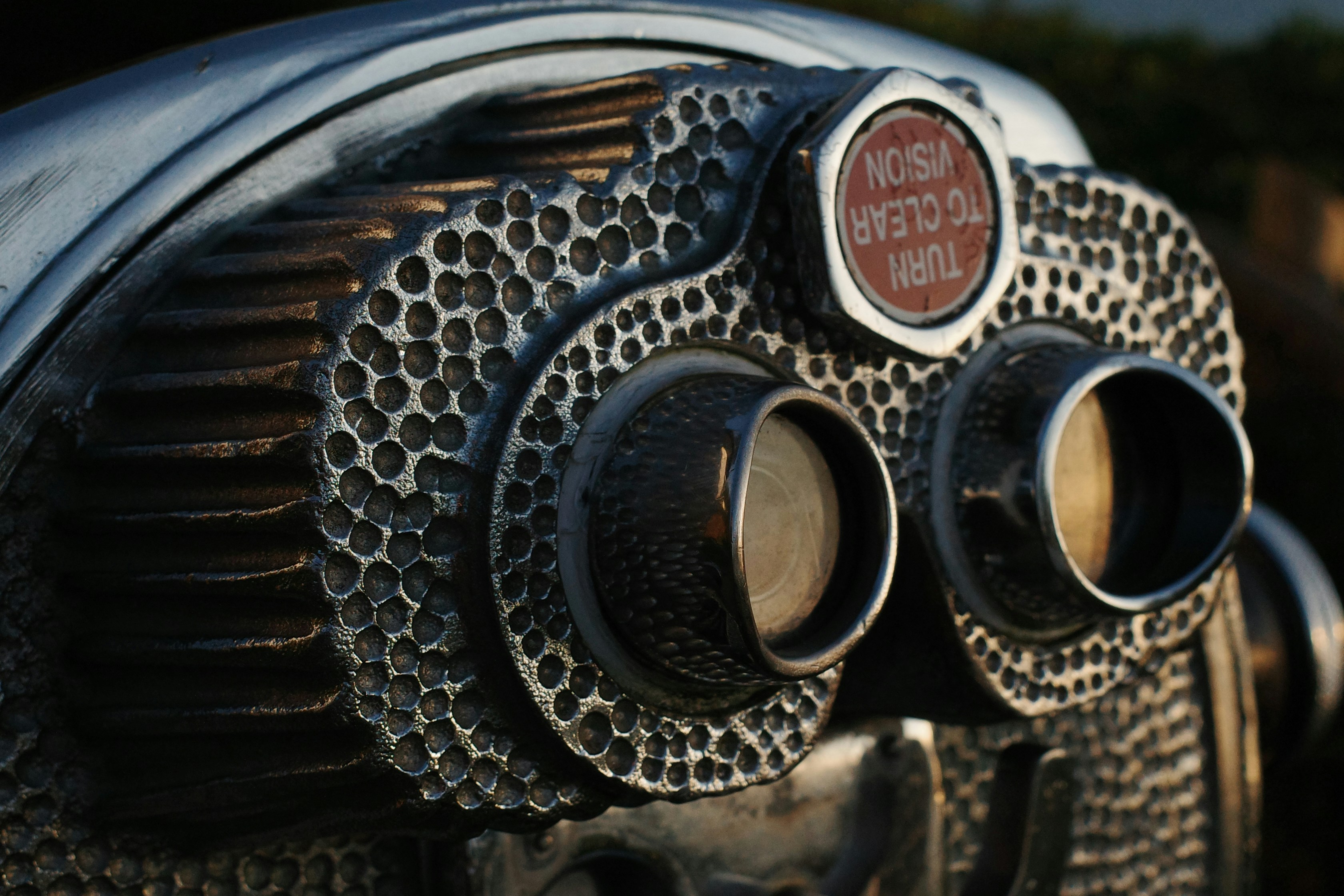 Honeycomb Eye: Close-up of a Vintage Binocular Viewfinder