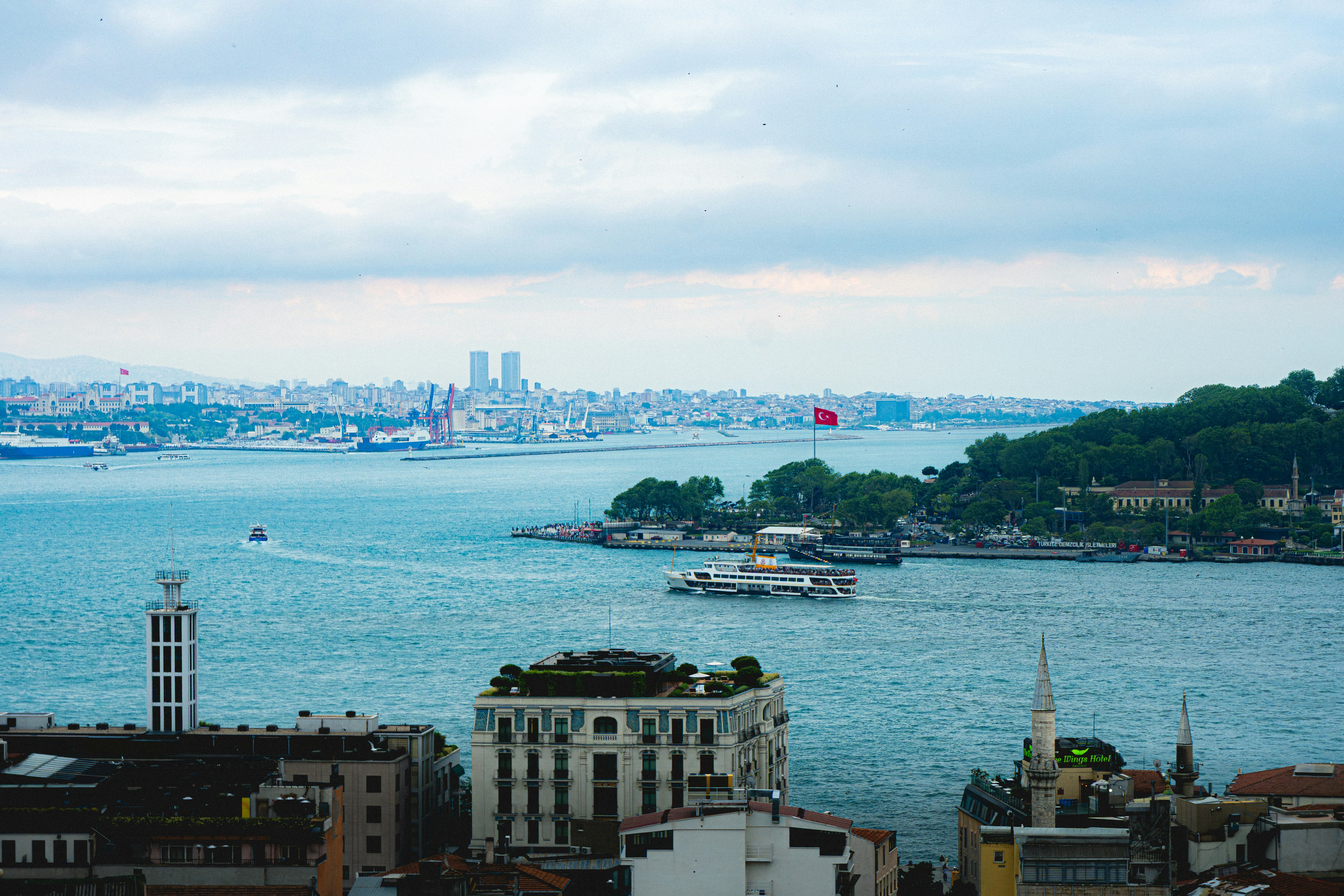 Bay View Over the Golden Horn: Cityscape and Ferry