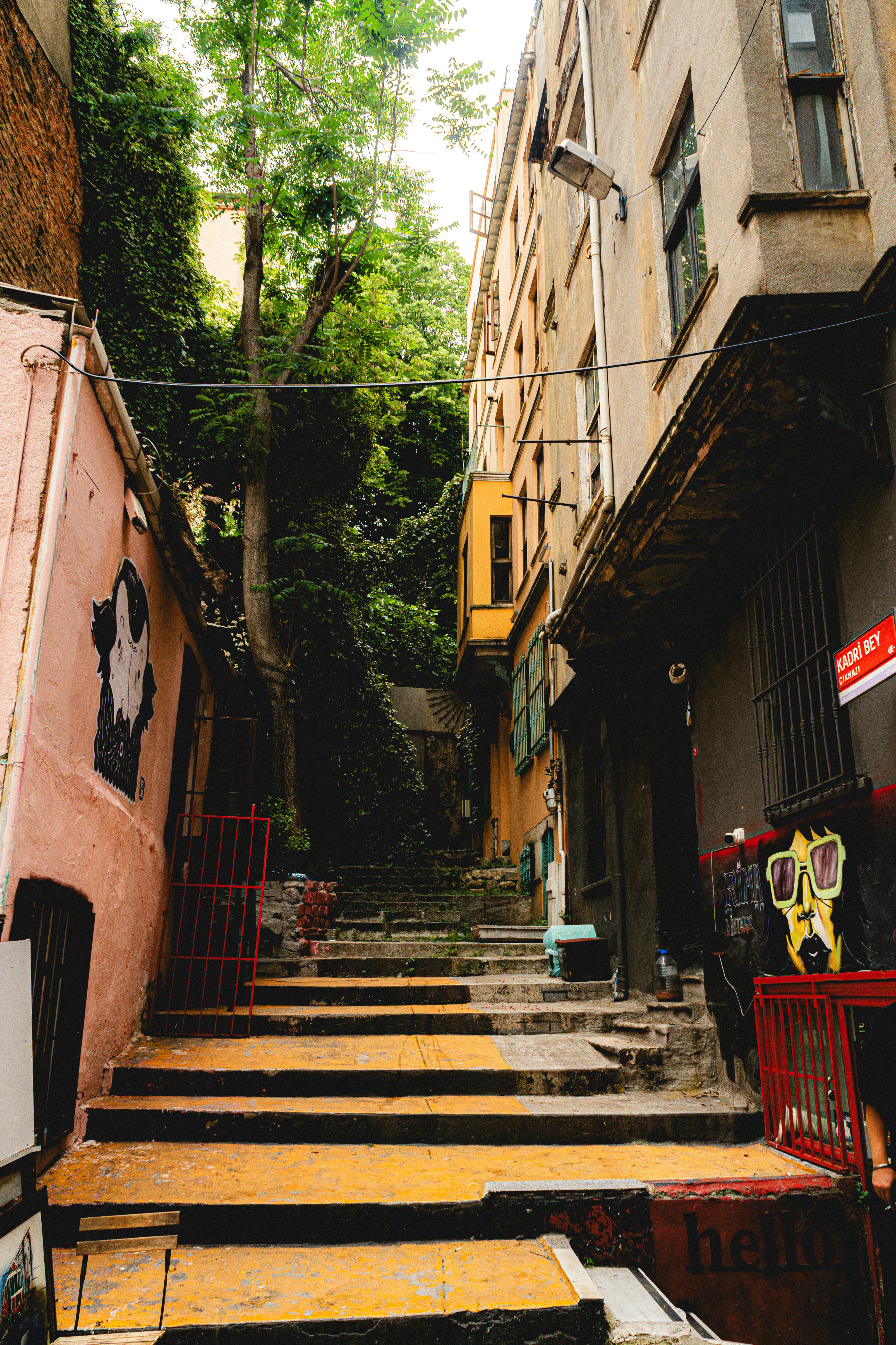Urban Staircase to Green Light