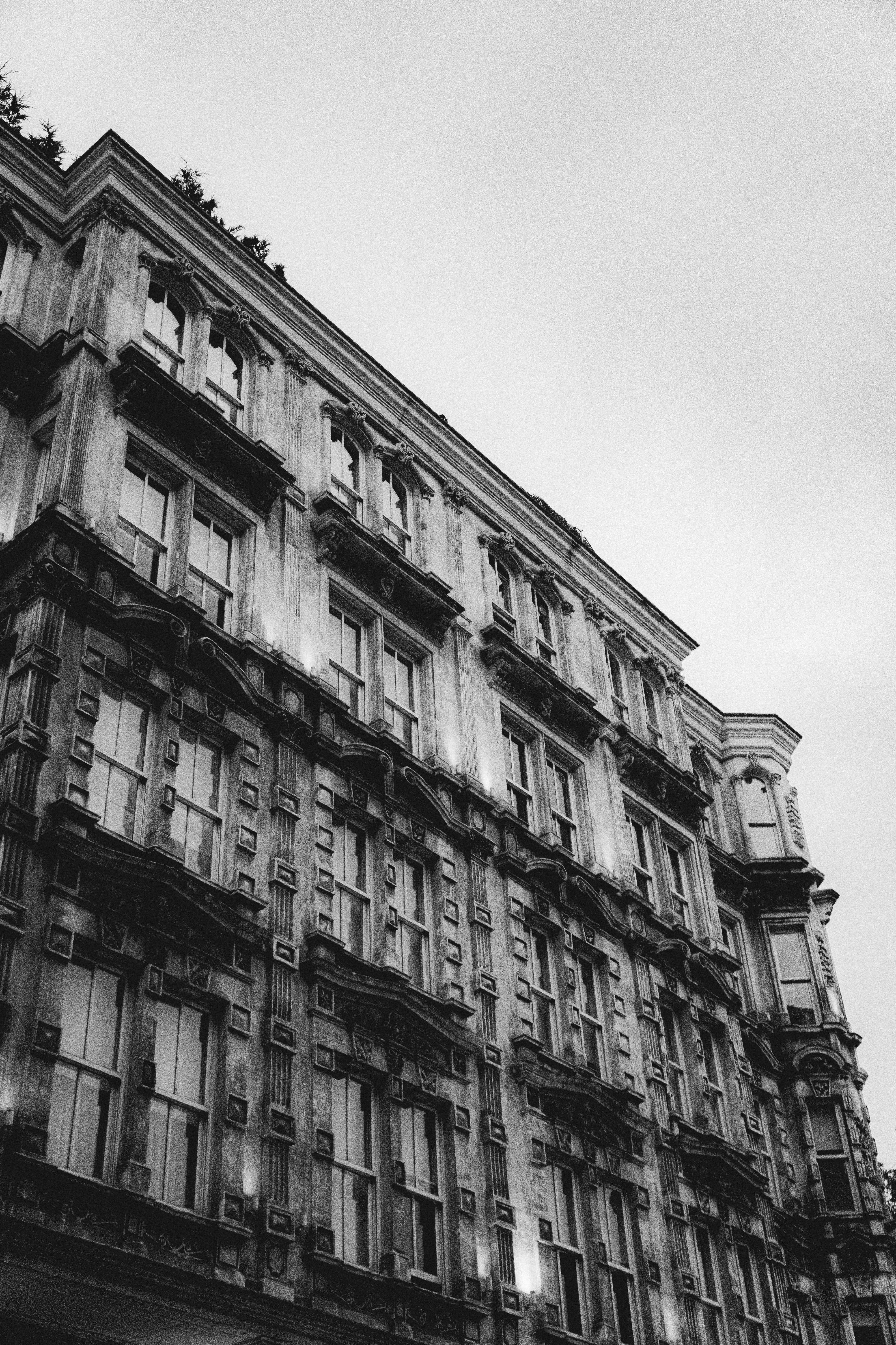 Weathered Elegance: Facades in Monochrome