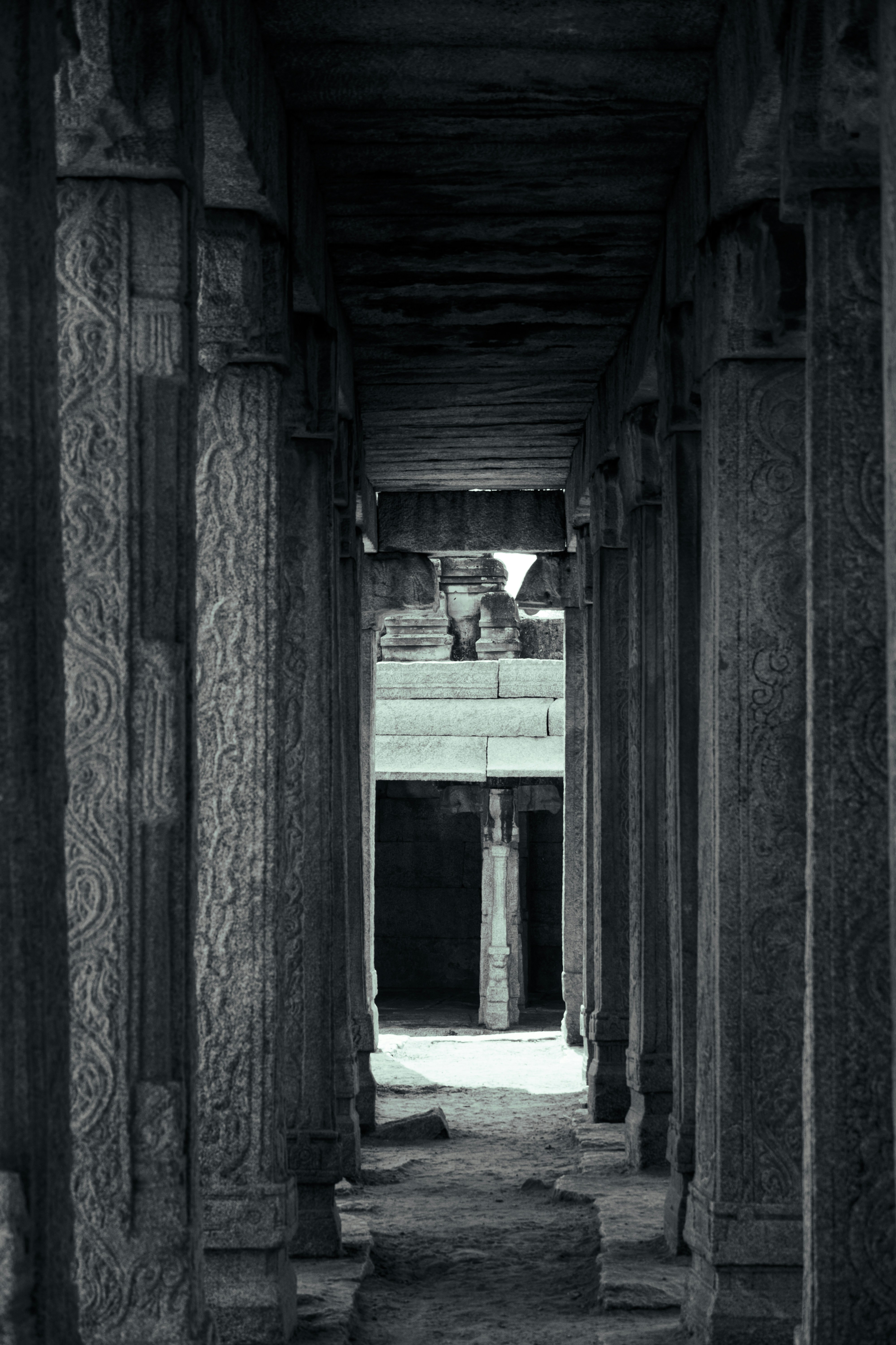 Echoes Between Carved Columns: A Silent Corridor of Stone