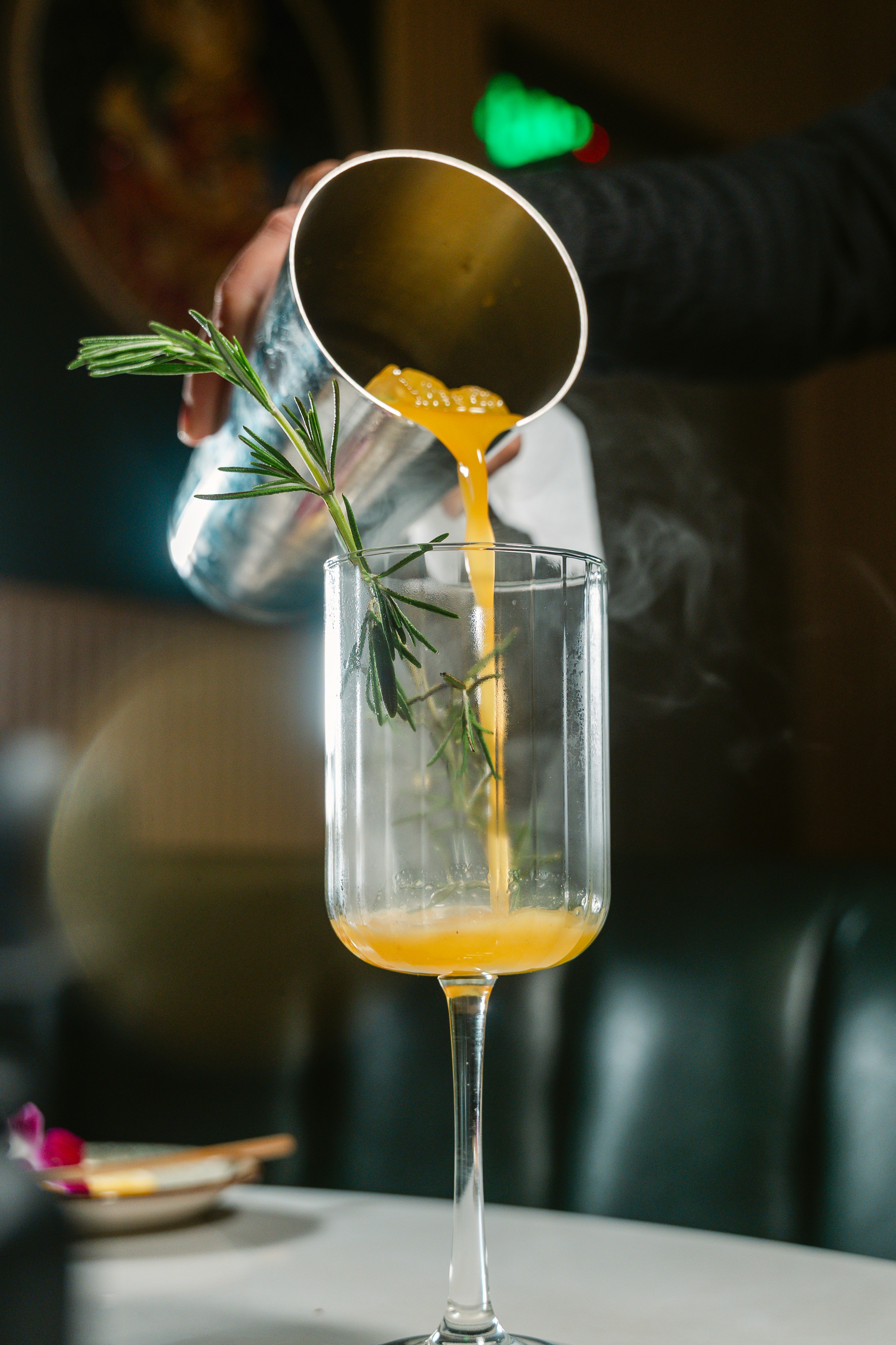 Golden Pour: Rosemary Spritz Cascade
