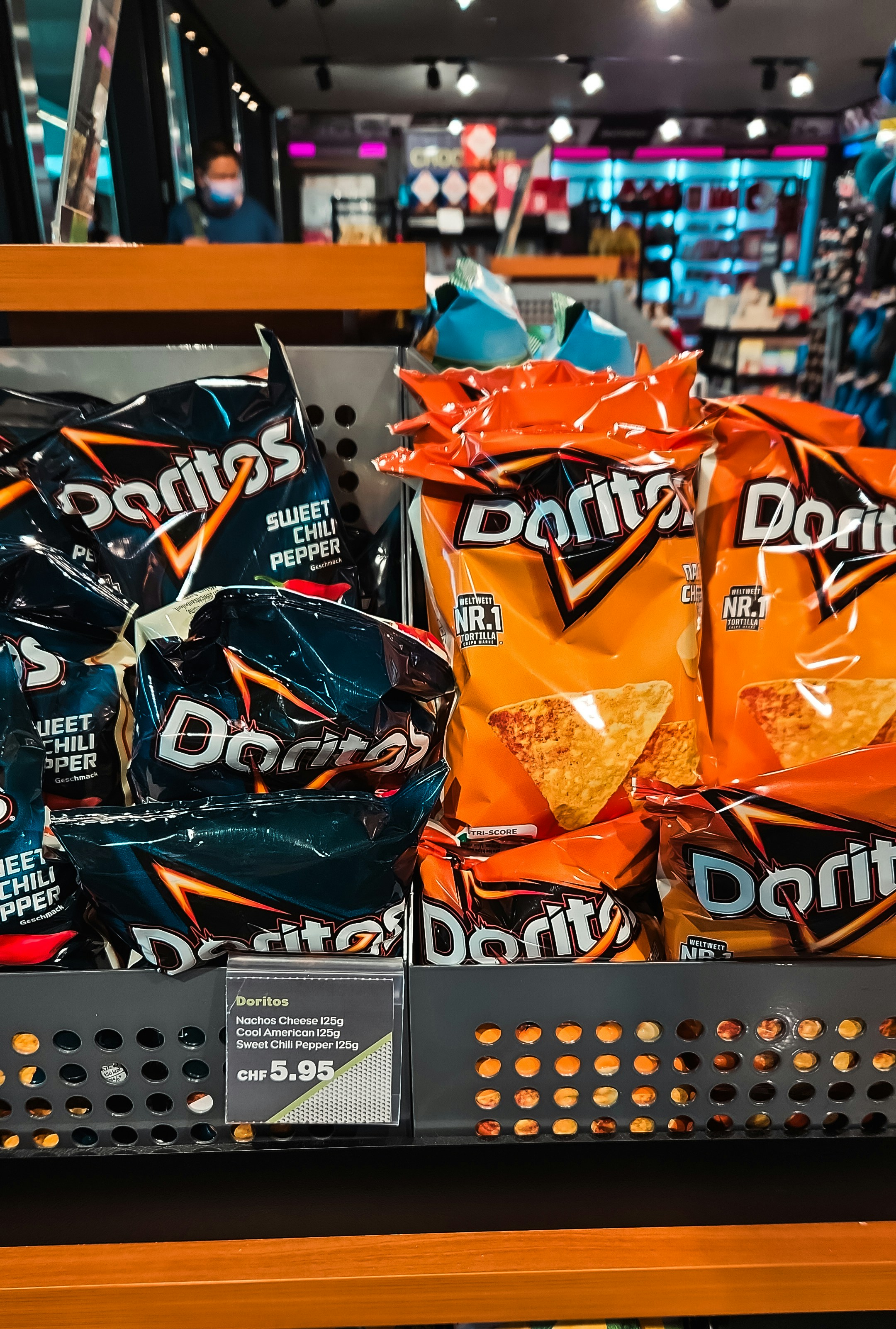 Doritos Corner: Bold Orange Bags Framing the Snack Aisle