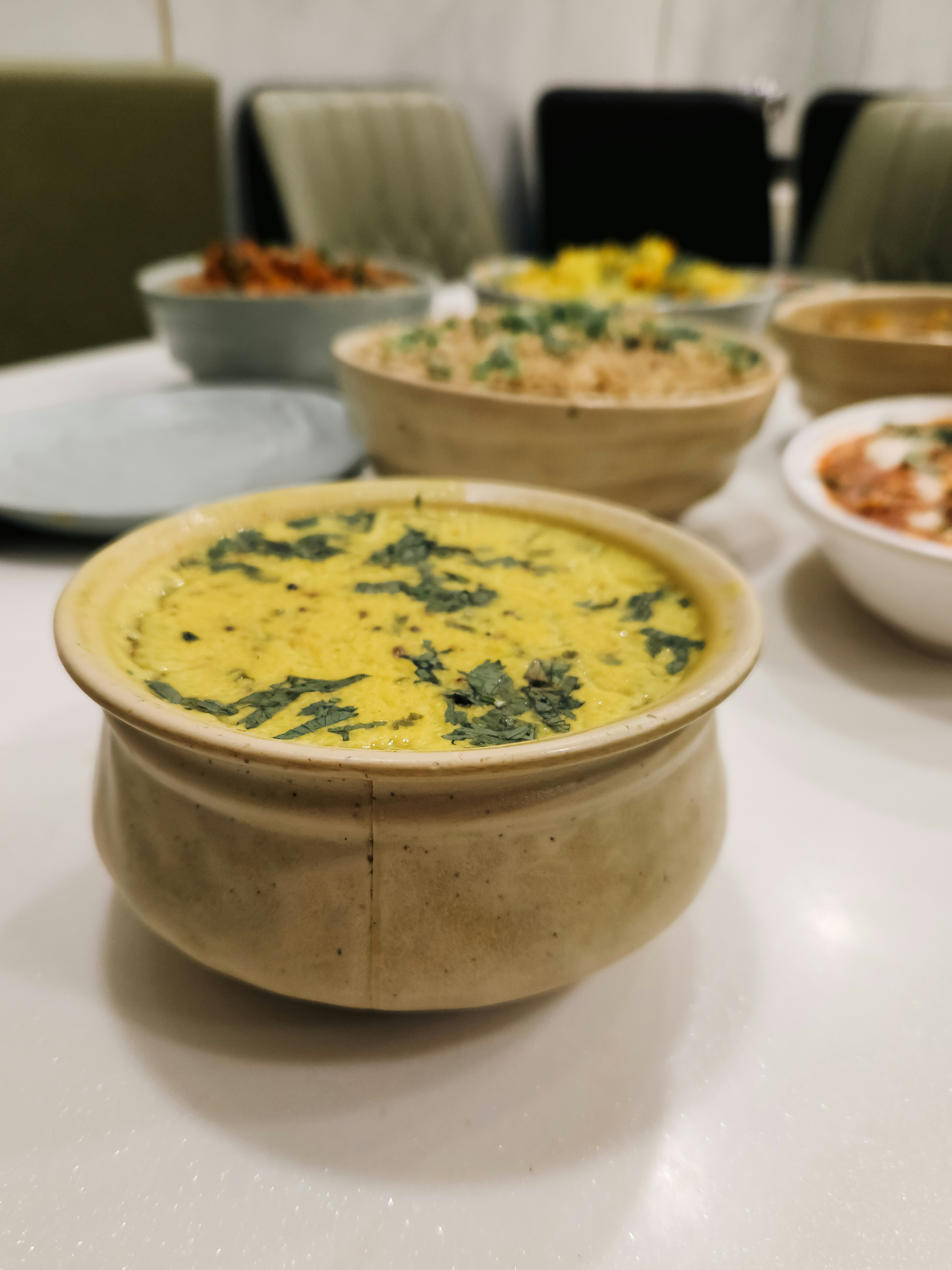 Distant Dishes on a Creamy Rundown: A Cozy Buffet of Bowls