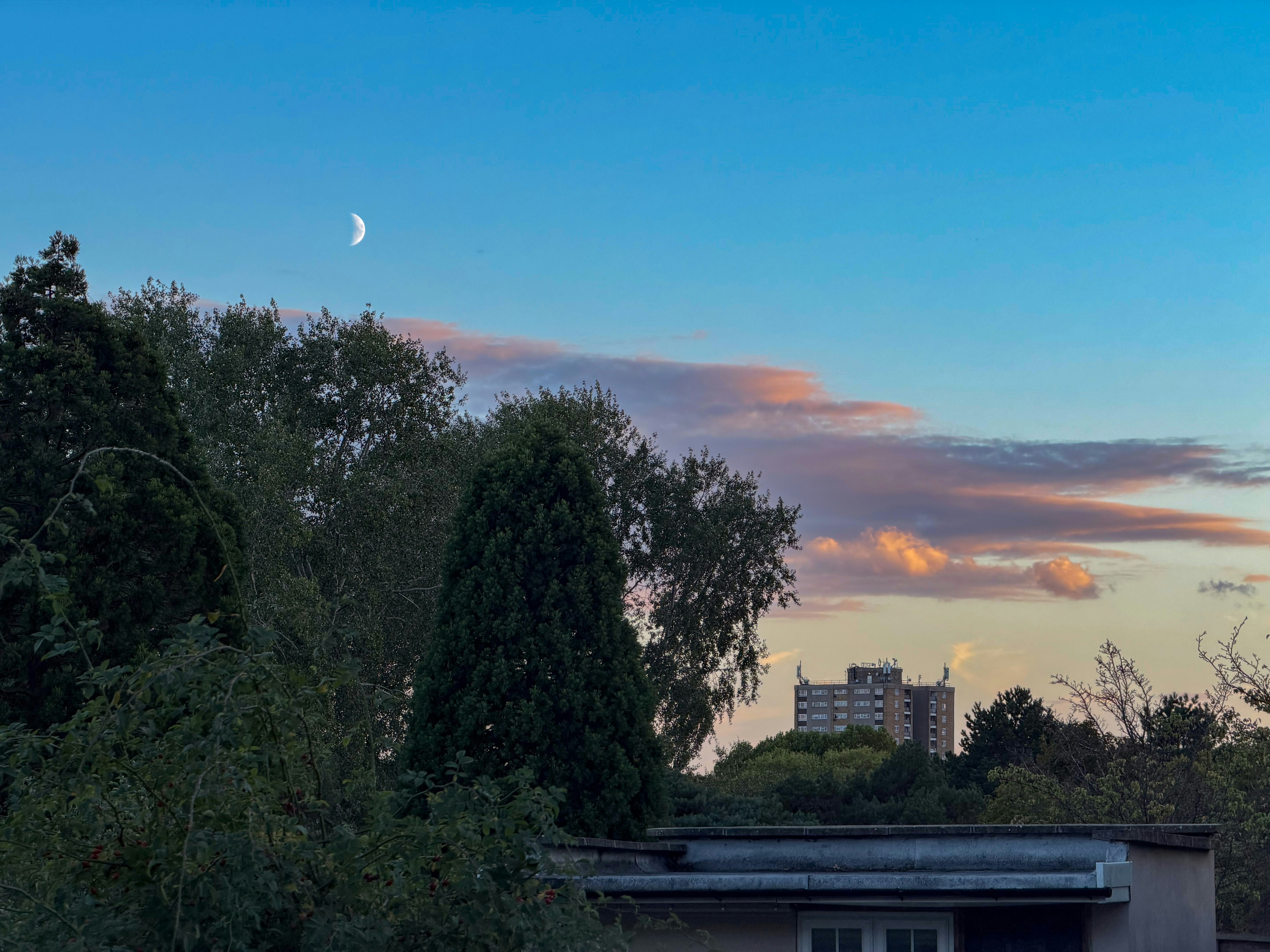 Crescent Sky Over Quiet Horizon
