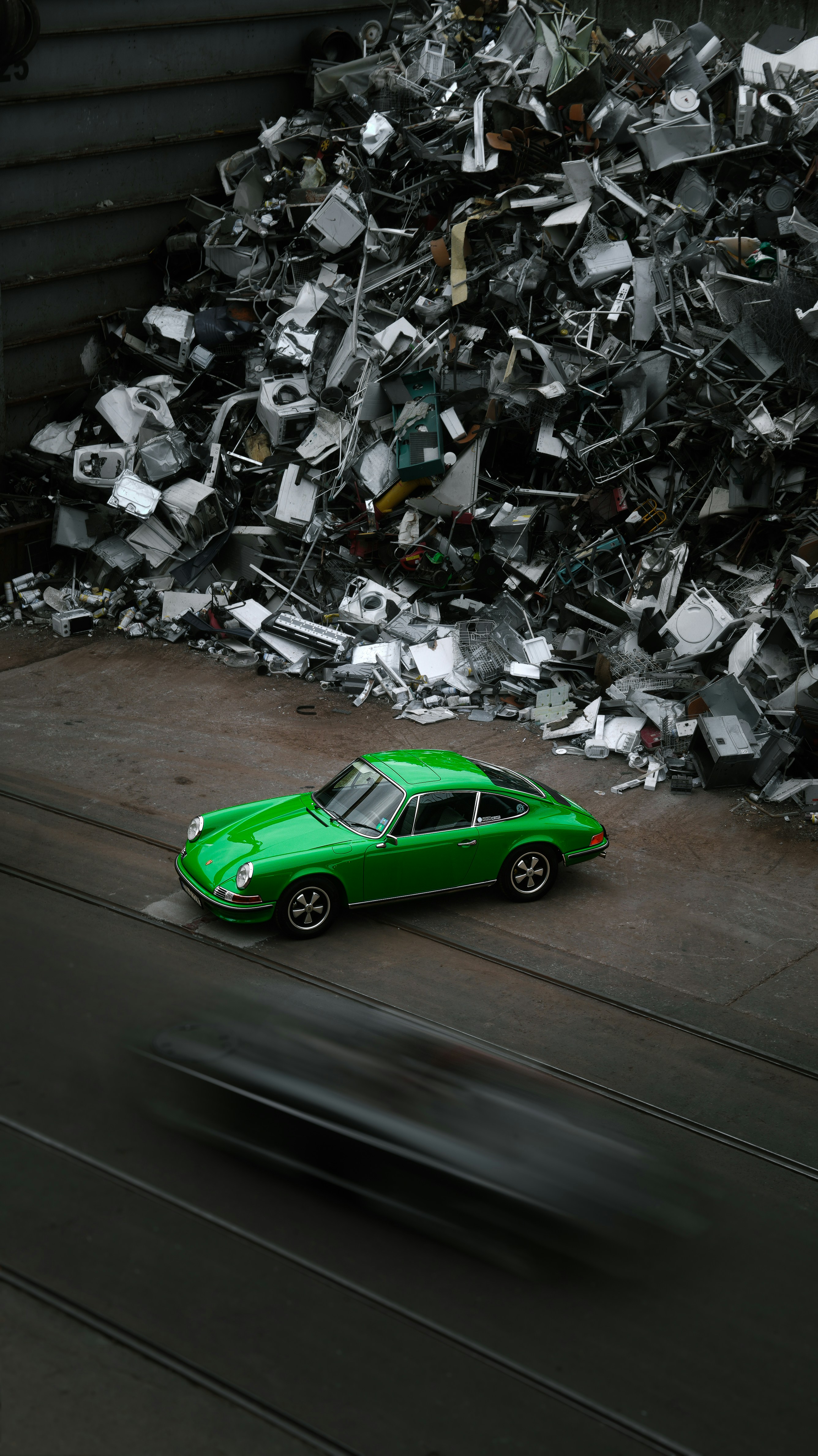 Green Classic on the Rusted Concrete Stage