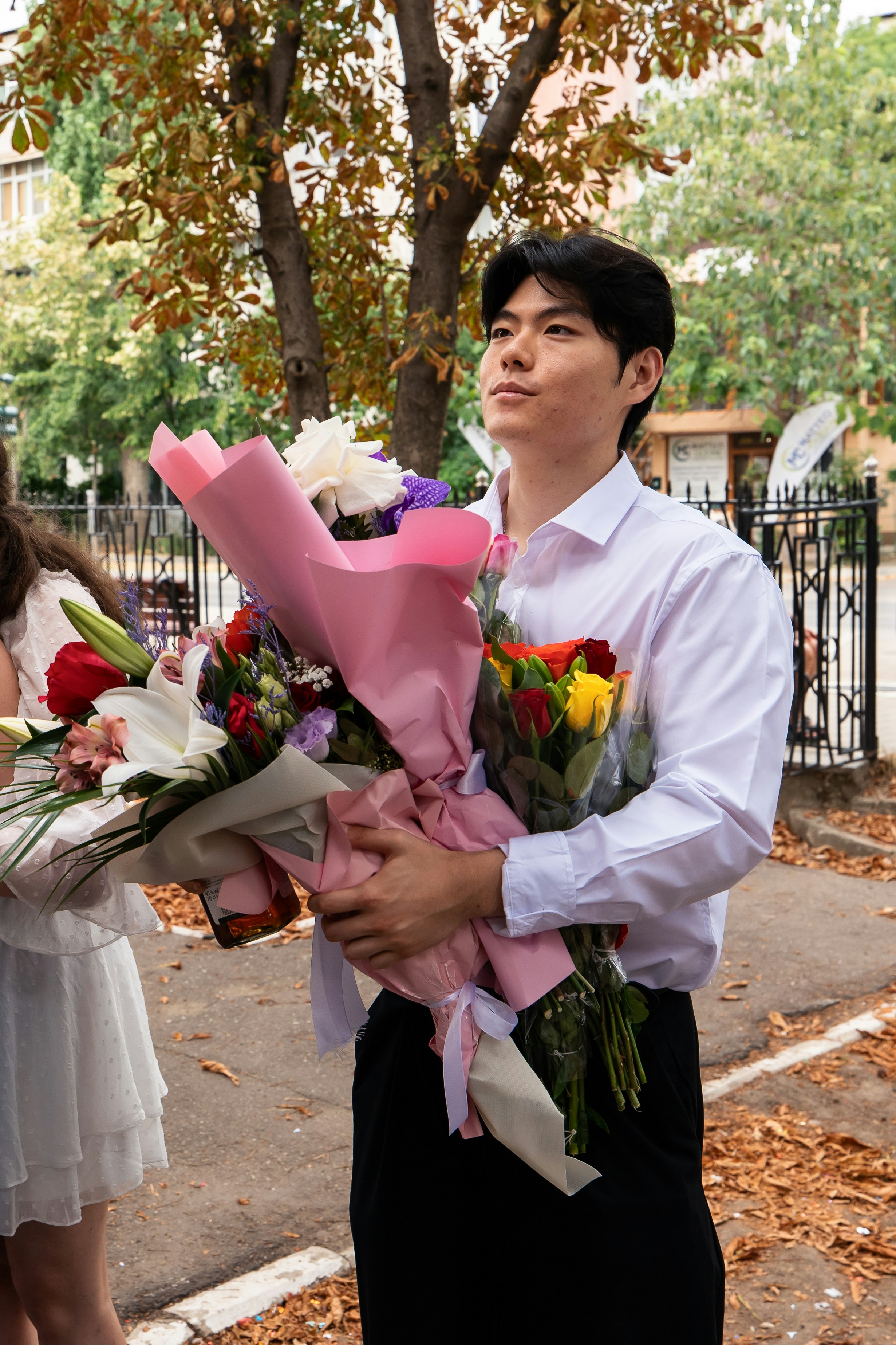 Bouquet of Moments: A Quiet Portrait in Autumn Campus
