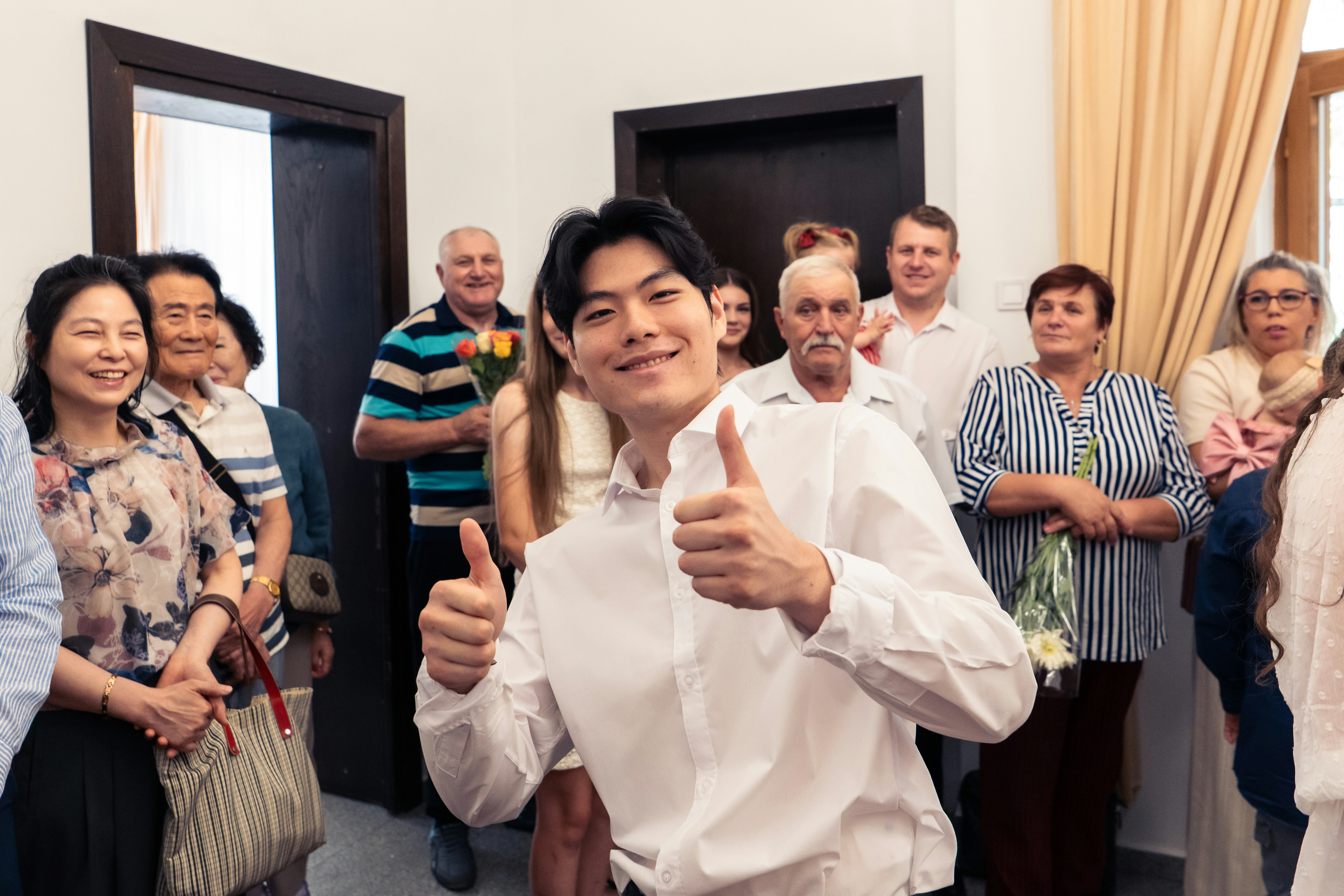 Thumbs Up in the Spotlight: The Center of Celebration
